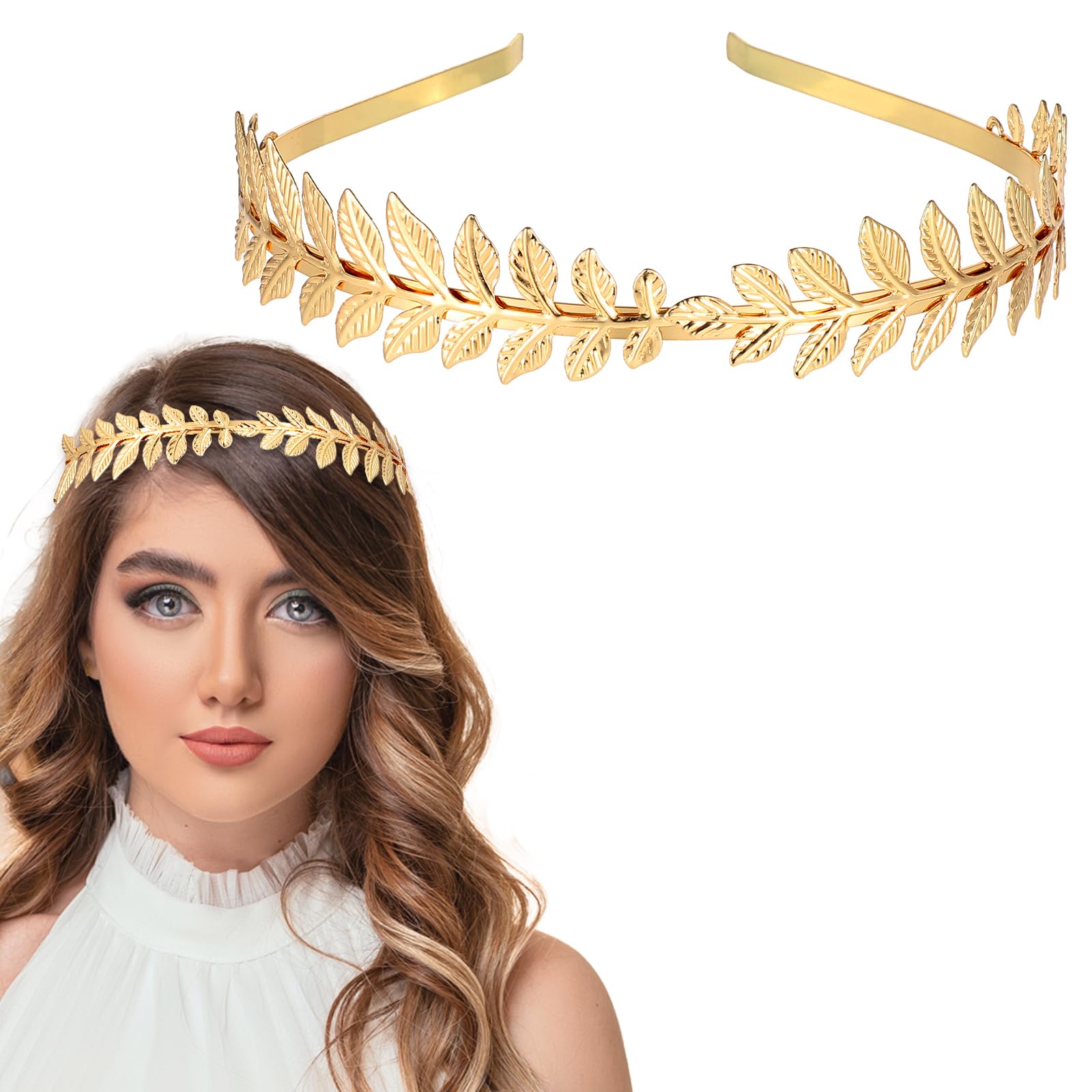 Amazon.com : Piriuuo Gold Leaf Headband, Romantic Gold Headpiece Gold ...