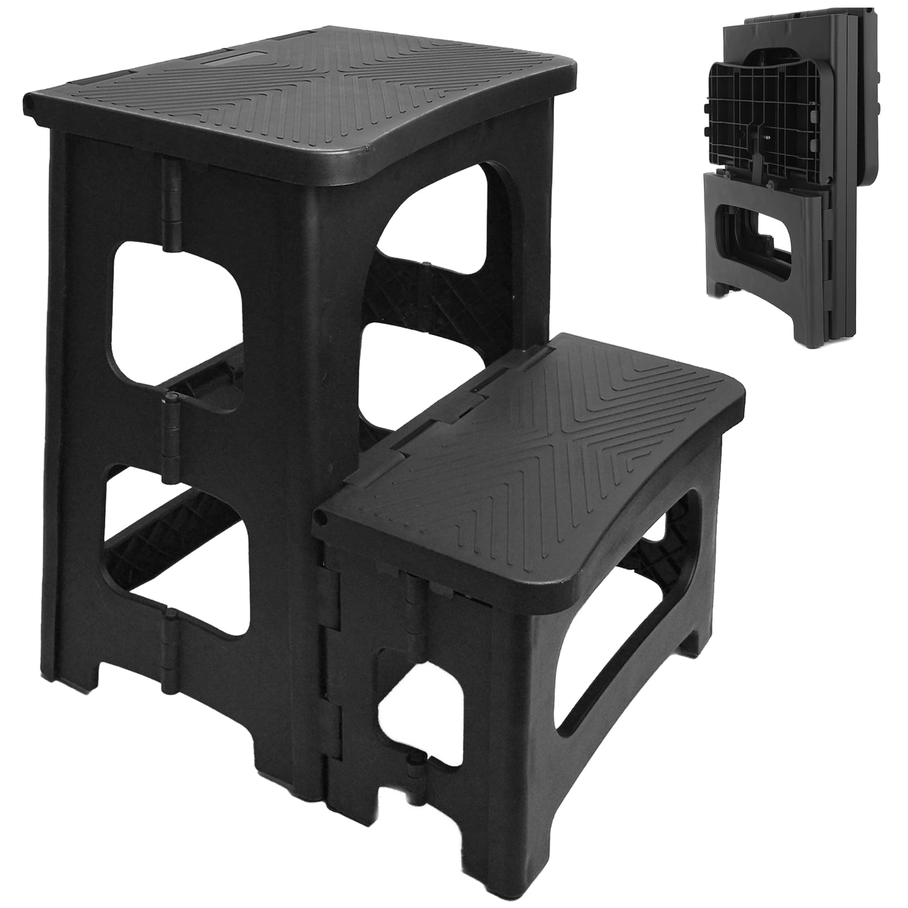 Amazon.com: 2 Step Stool Foldable, Folding Step Stool Chair with 8 ...