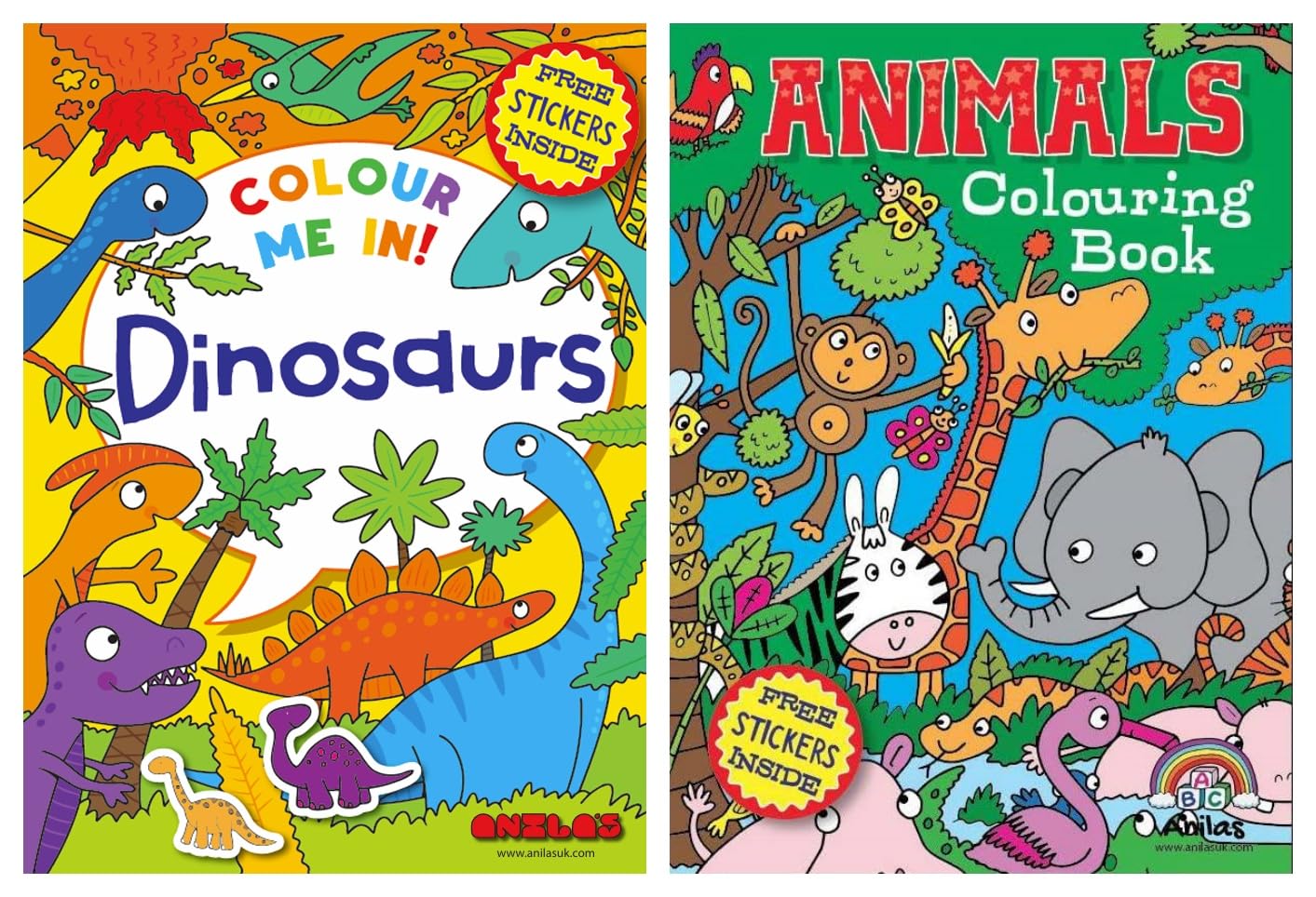 Anila's - My Big Dinosaur & Animals Colouring Books - Set of 2 : Amazon ...