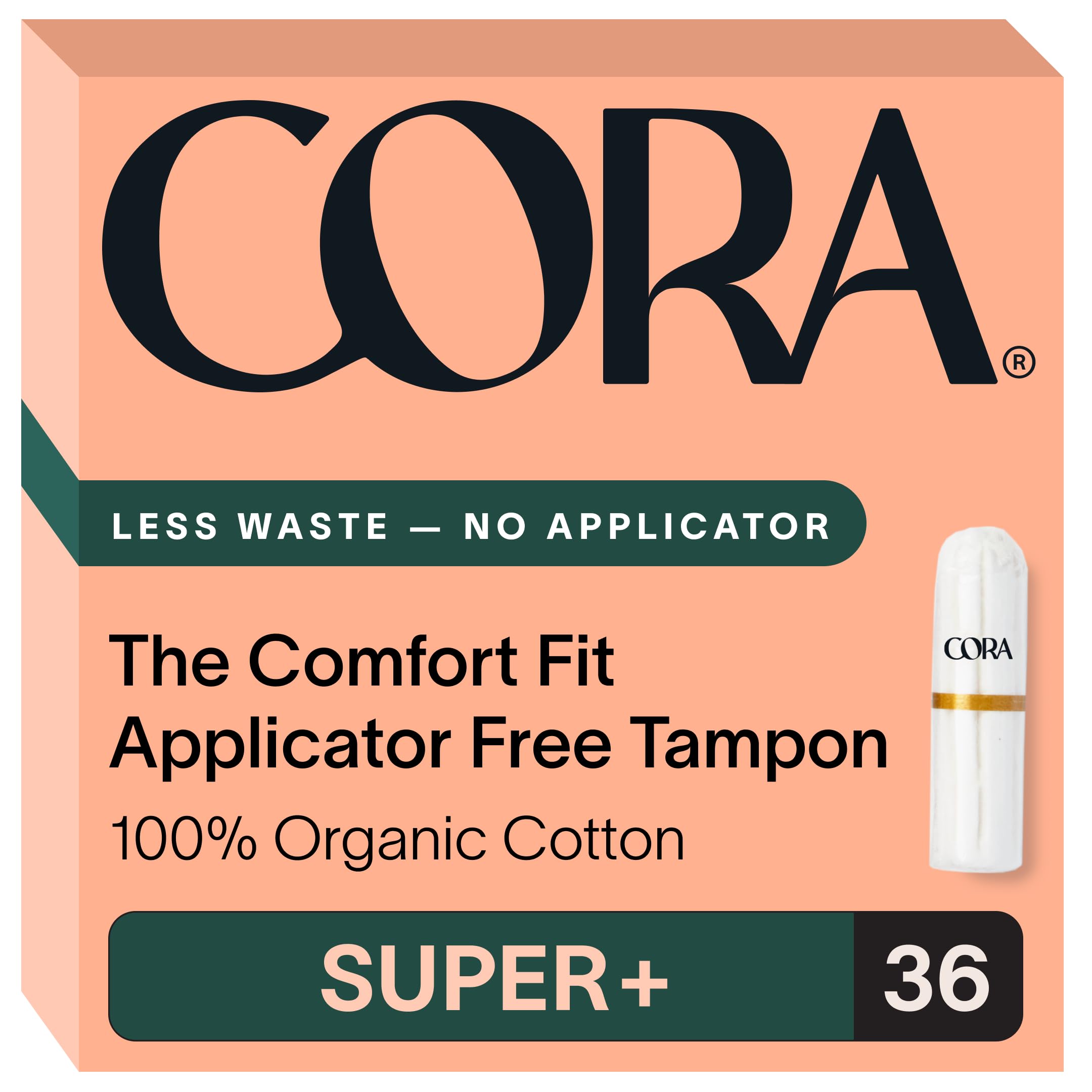 Cora Non-Applicator Tampons - 100% Organic Cotton | Ultra-Absorbent ...