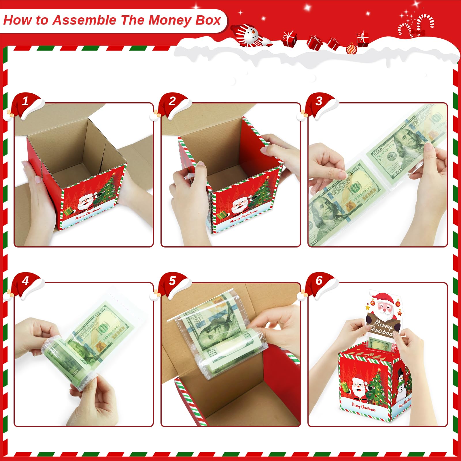 Snapklik.com : Christmas Money Box For Cash Gift, Surprise Merry Money ...