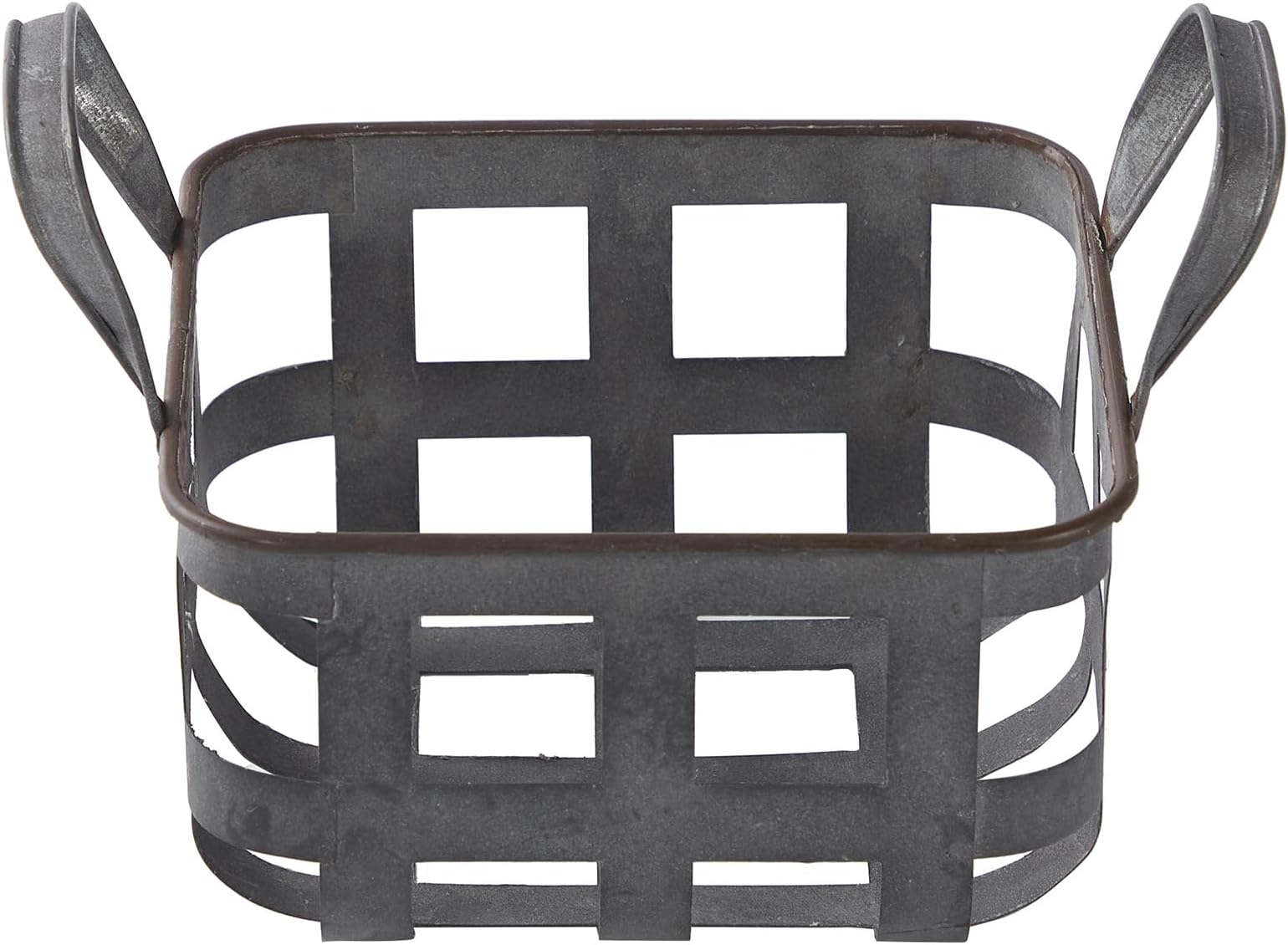 Amazon.com: Square Metal Storage Basket with Handles | Medium ...