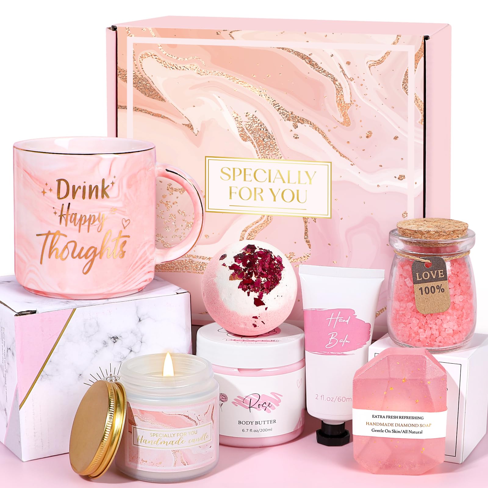 Amazon.com: Birthday Gift Set for Women,Pink Gifts Sets for Women ...