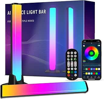 Smart LED Light Bar, 2Pack RGB Smart LED Light Bars with 46 Scene and ...