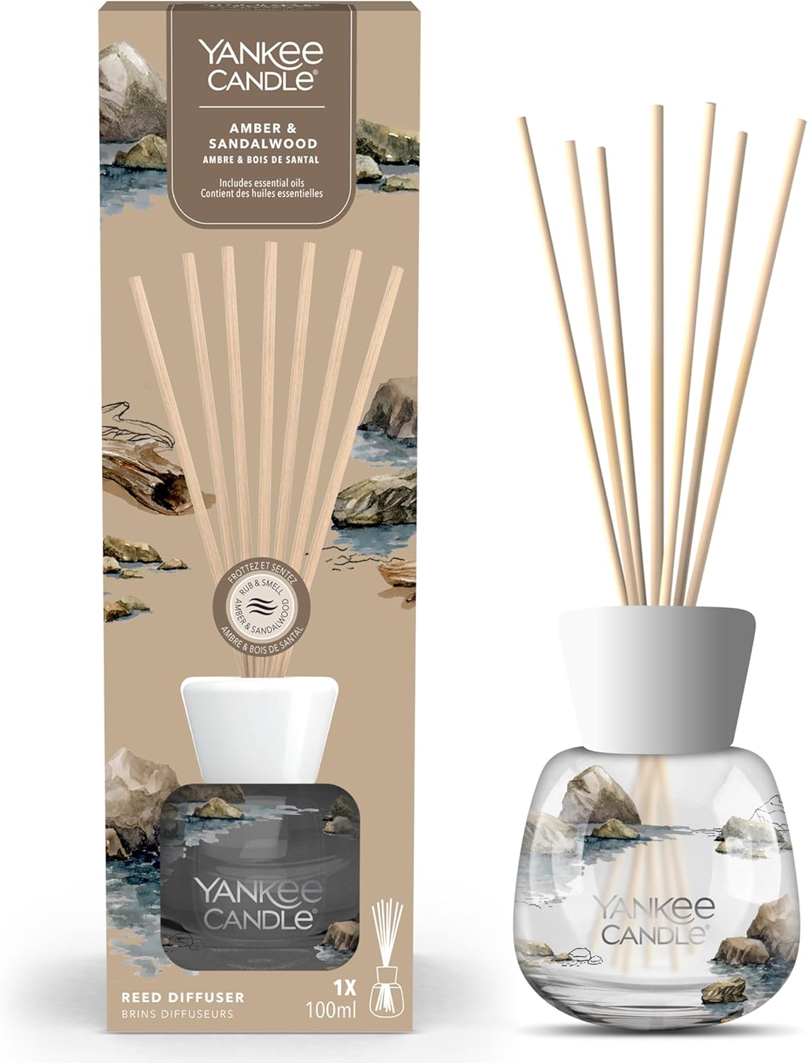 Yankee Candle Signature Reed Diffuser | Amber & Sandalwood | 100ml | up ...