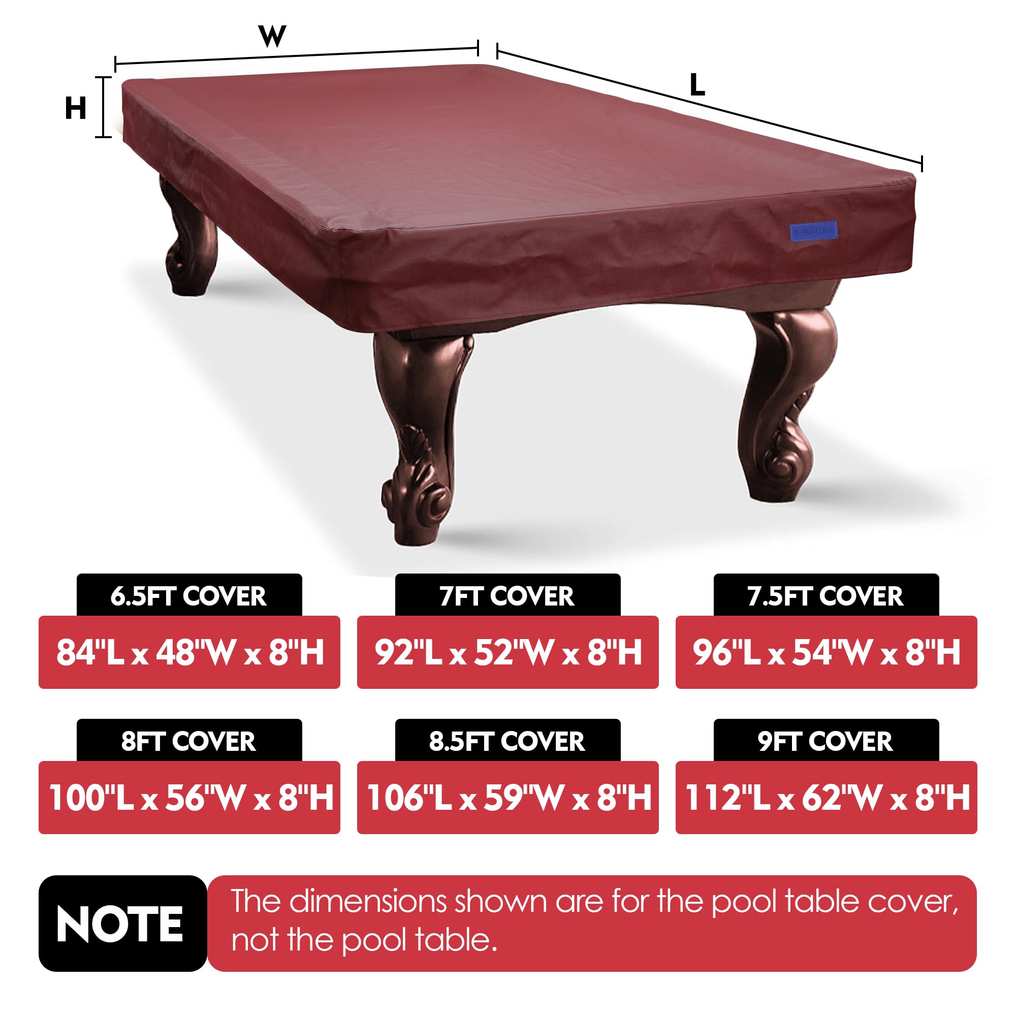 Snapklik.com : Pool Table Cover, Heavy Duty Leatherette Billiard Table ...