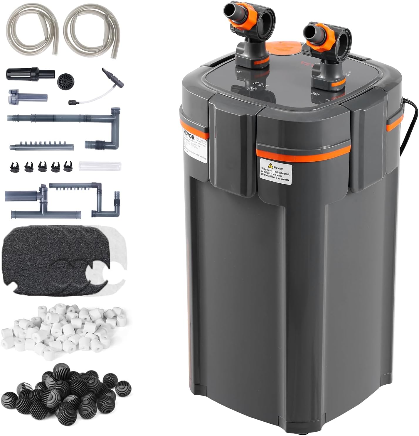 Amazon.com : VEVOR Aquarium Filter 317GPH, 4-Stage Canister Filter 75 ...