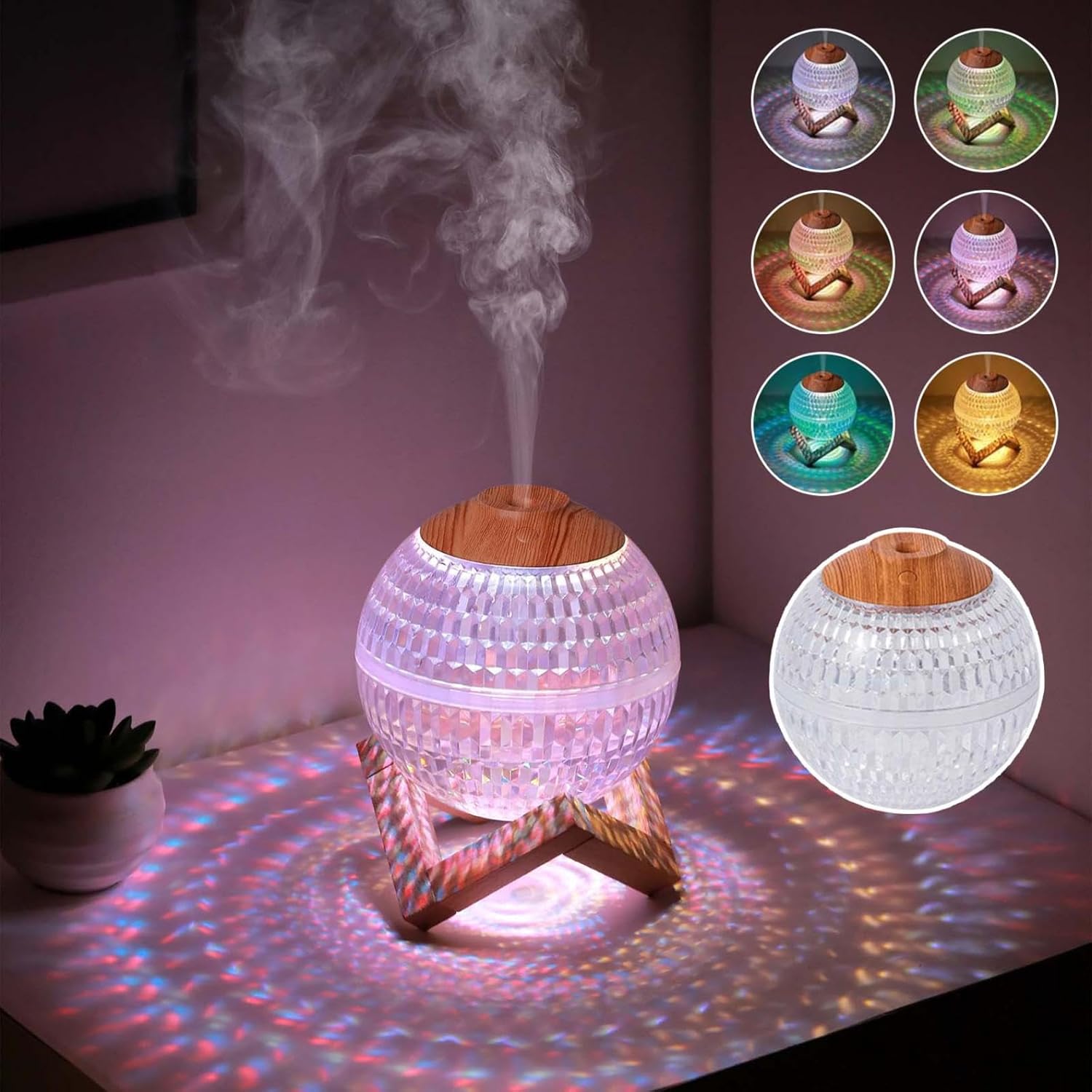 Amazon.com: Mini Crystal Ball Humidifiers for Bedroom Portable Colorful ...