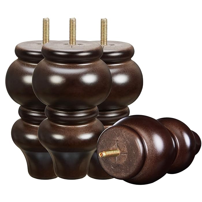 Buy Wood Furniture Legs 6 inch Sofa Legs Pack of 4,Furniture feet,Round ...