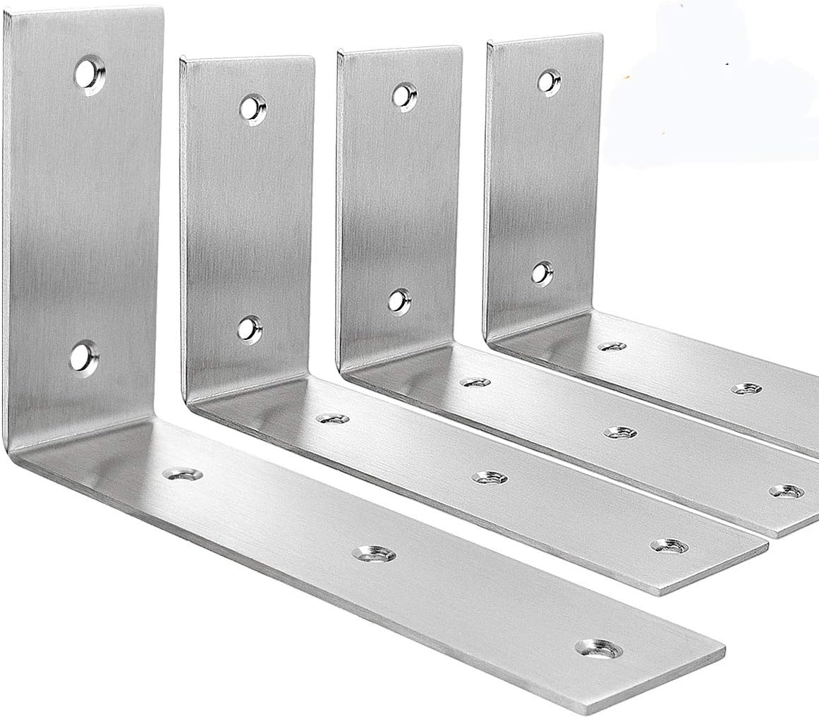 Amazon.com: 4 PCS L Shelf Brackets 6.9Inch, Stainless Steel 6.9x4 Inch ...