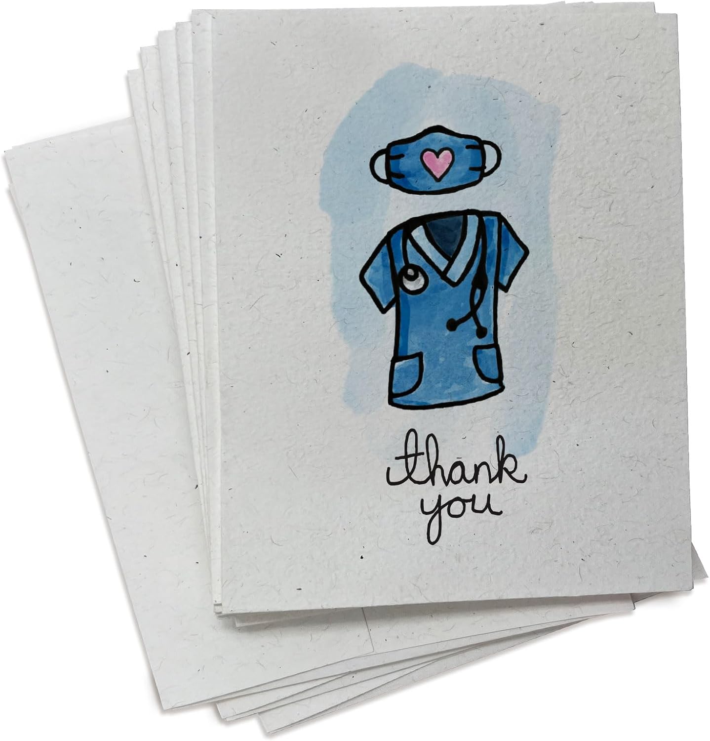 Blue Scrubs Thank You Cards - 24 Greeting Cards with Envelopes ...