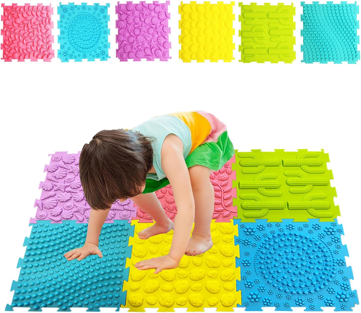 AM ANNA Sensory Mat for Autistic Children, Fun Rainbow Set of Sensory ...