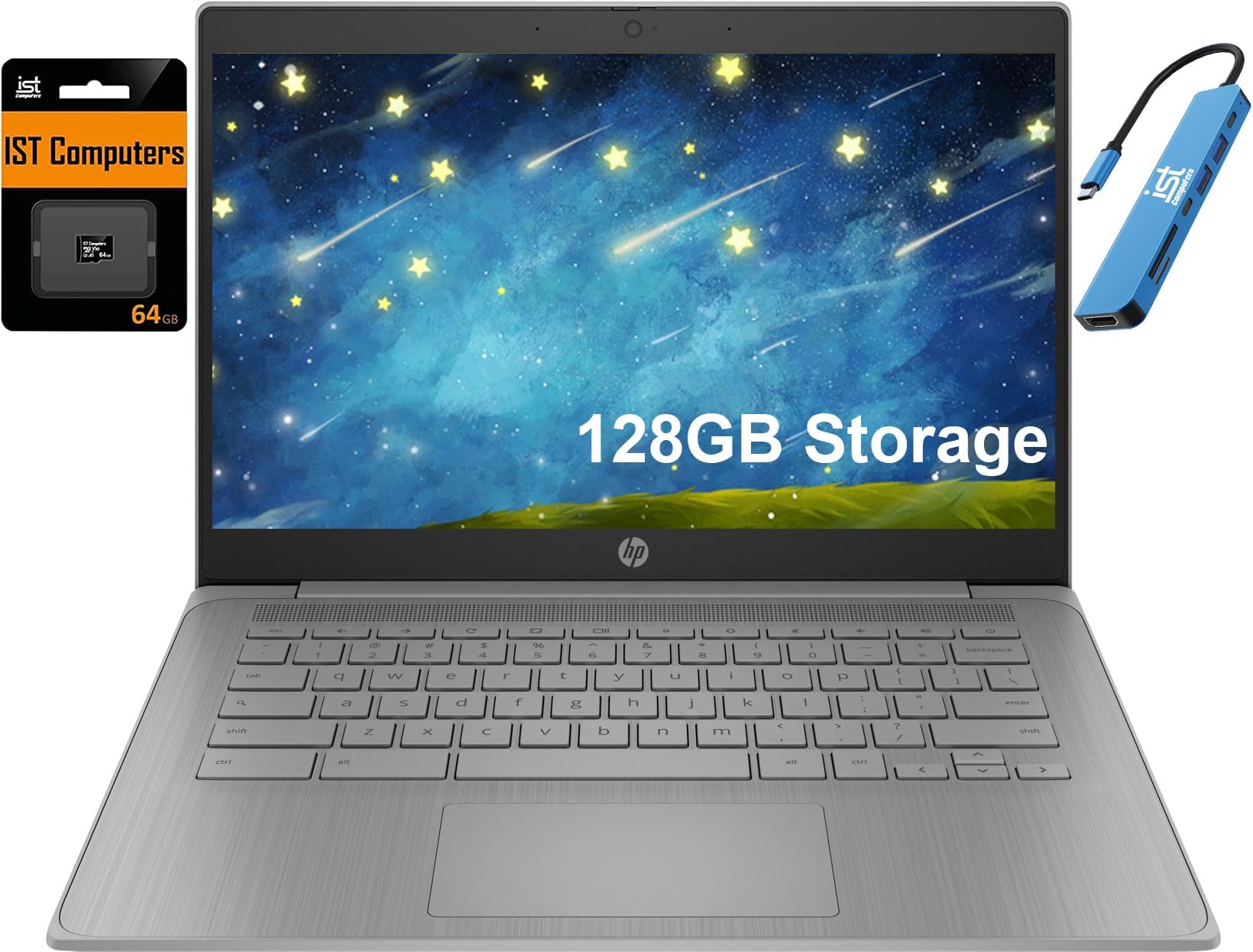 Amazon.com: HP Chromebook 14 Laptop (14" HD, Intel 4-Core Celeron N4120 ...