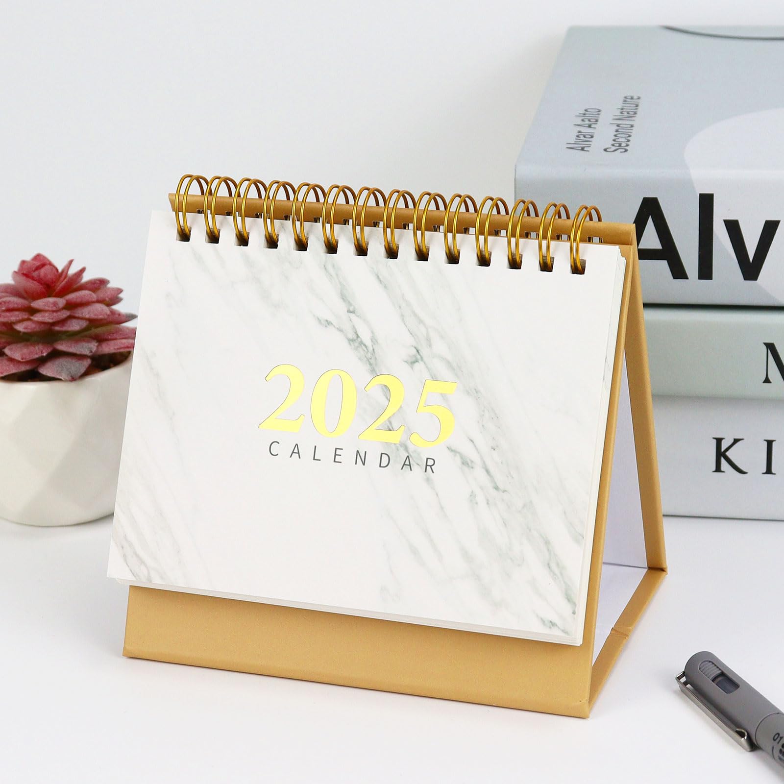 Snapklik.com : Koqye Small Desktop Calendar 2025,Standing Flip Desktop ...