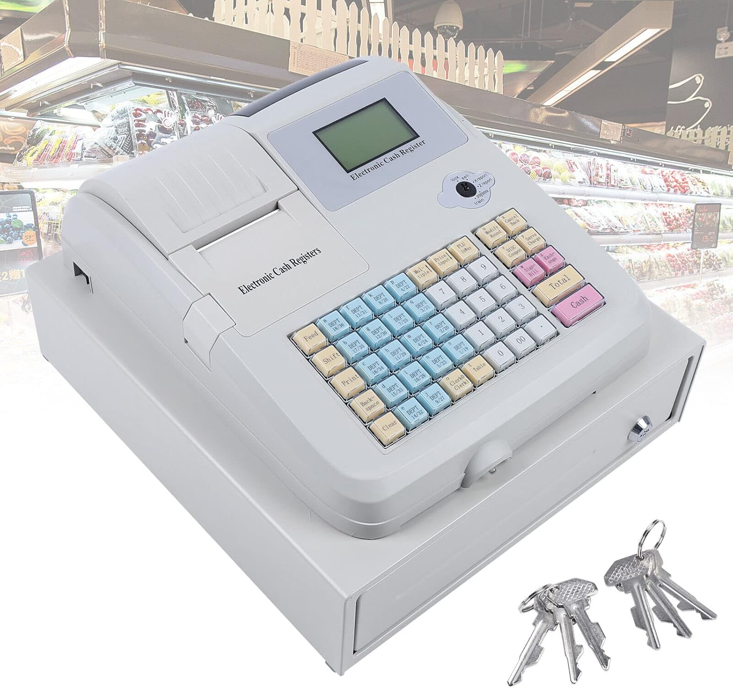 Caisse enregistreuse électronique 48 touches Système POS 8 Affichage numérique LED avec ...