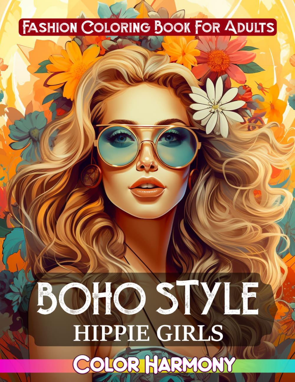 Amazon.com: Boho Fashion Coloring Book for Adults: Cute Hippie Girls ...