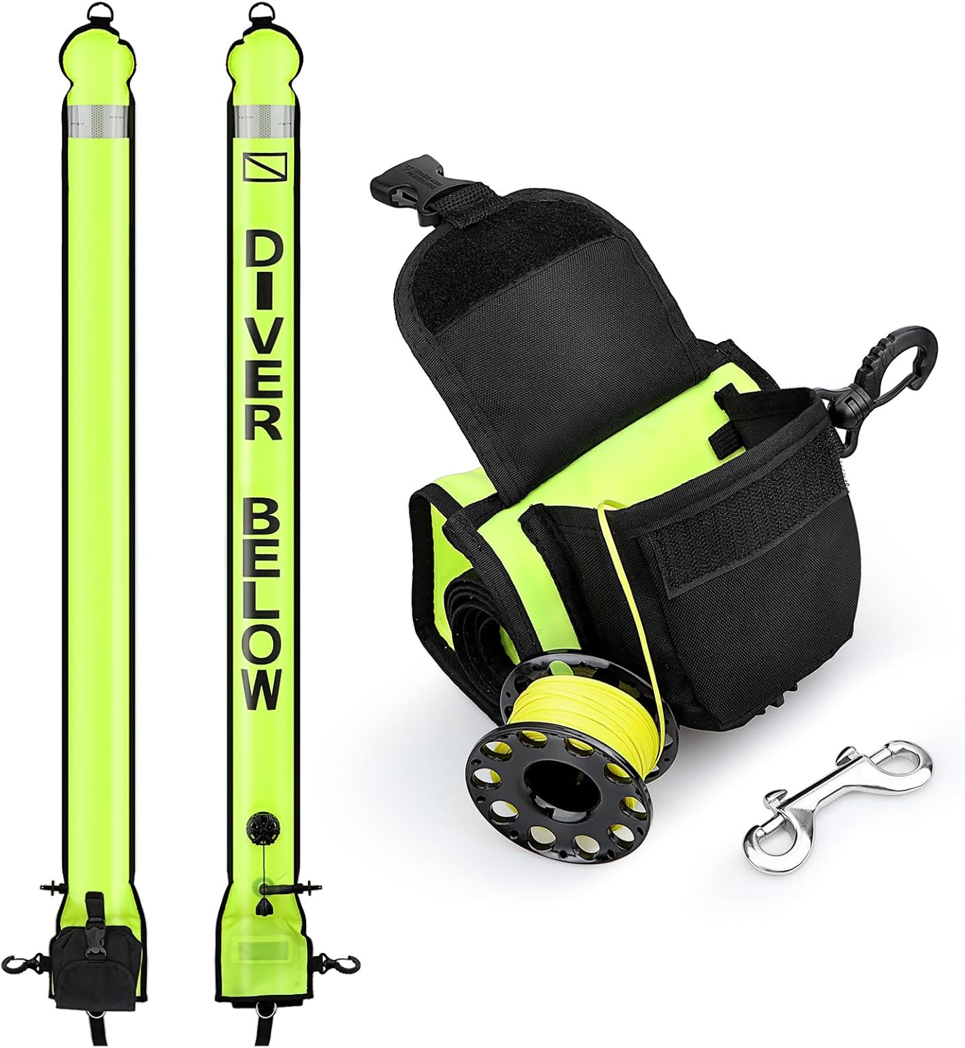 Amazon.com: Surface Marker Buoy Scuba with Reel, 5ft High Visibility ...