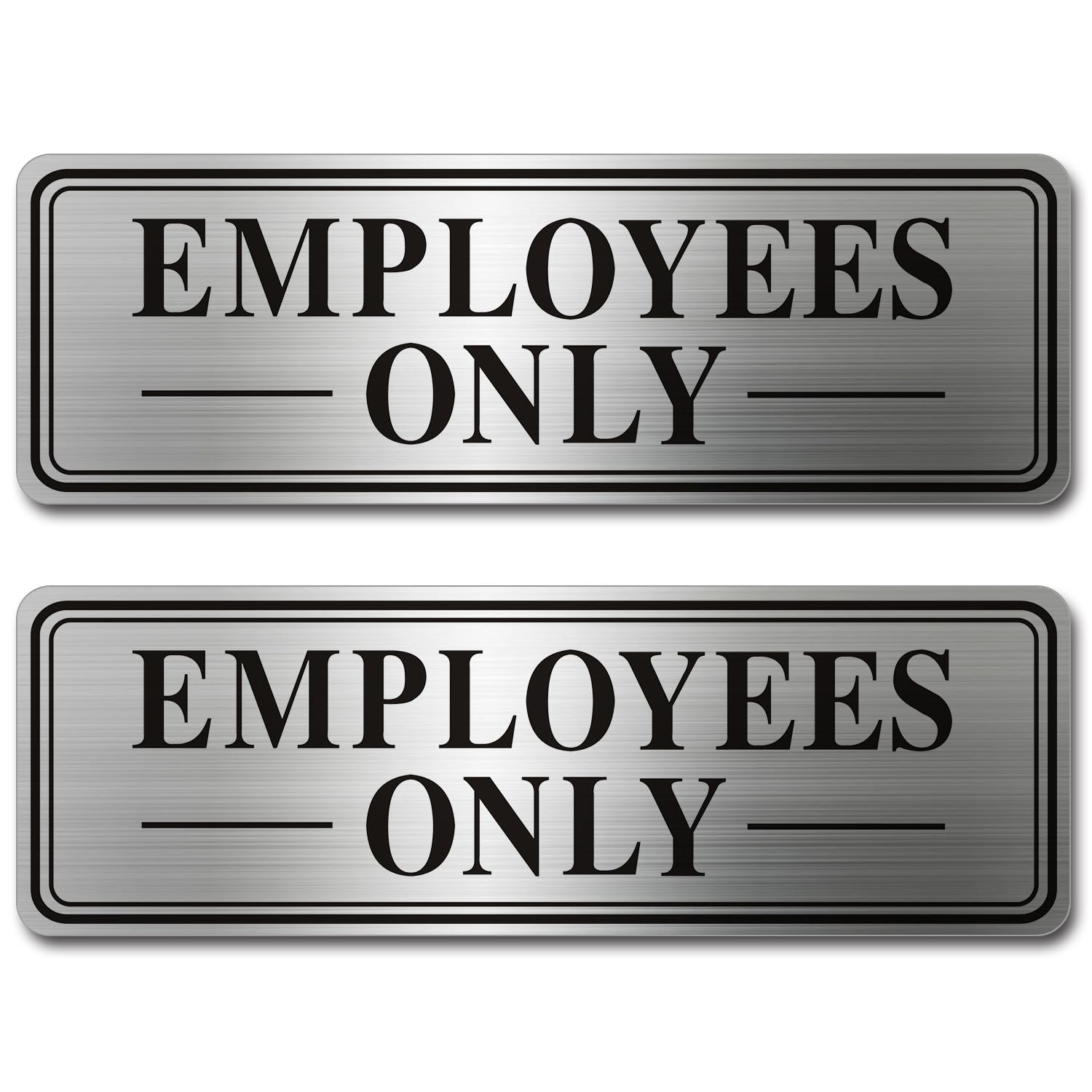 Amazon.com : 2pcs Metal Stainless Steel Employees Only Sign for Door ...