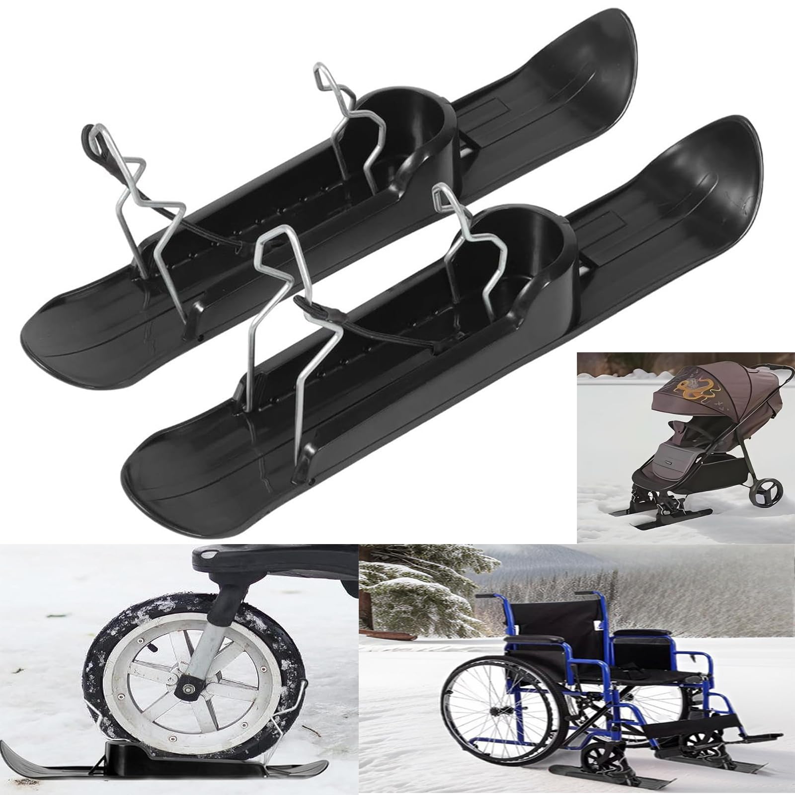 Amazon.com : Feoffey Snow sled Scooter Snow skis,Winter sled Board ...