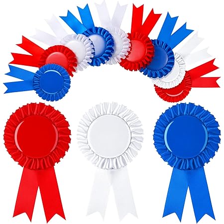 Amazon.com: 12 Pieces Blank Award Ribbon, 1st Place Rosette Ribbon ...