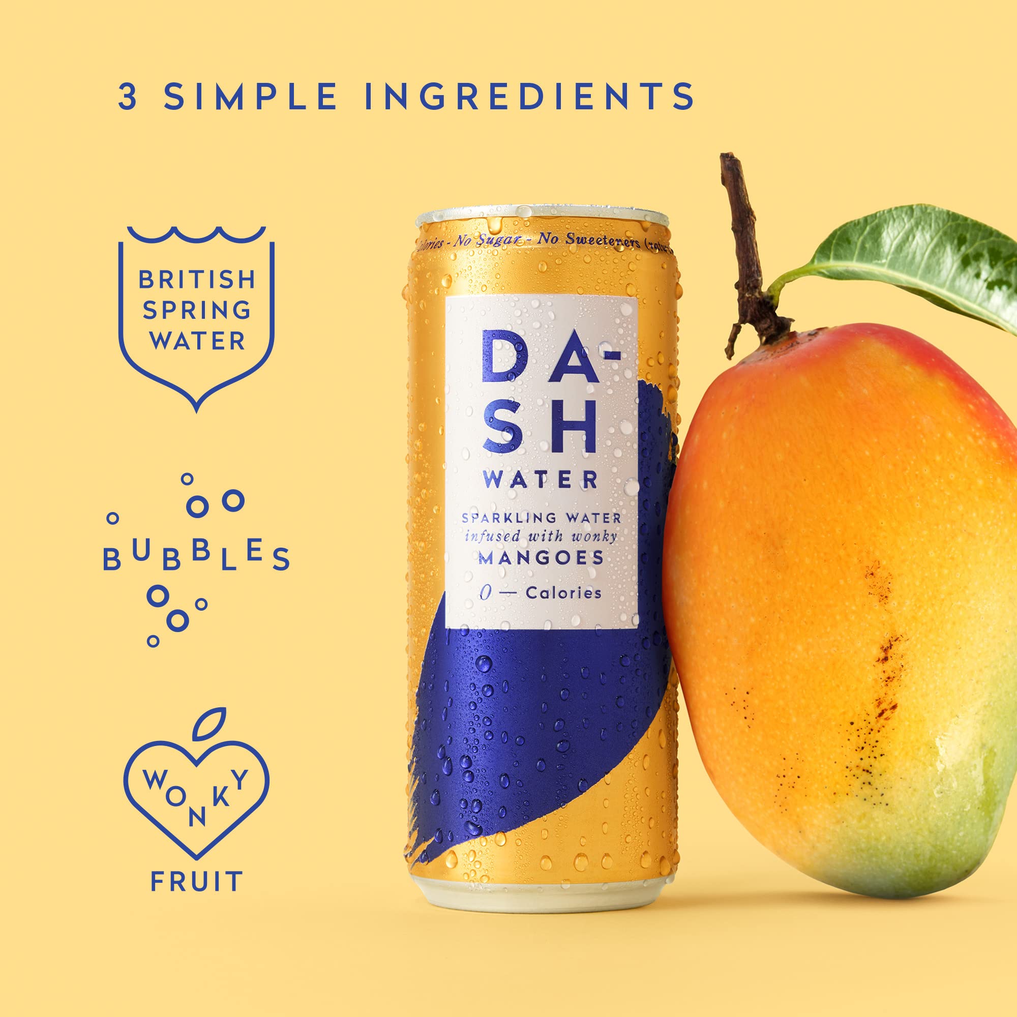 Buy Dash Water Mango - 12 x Mango Flavoured Sparkling Spring Water - NO ...