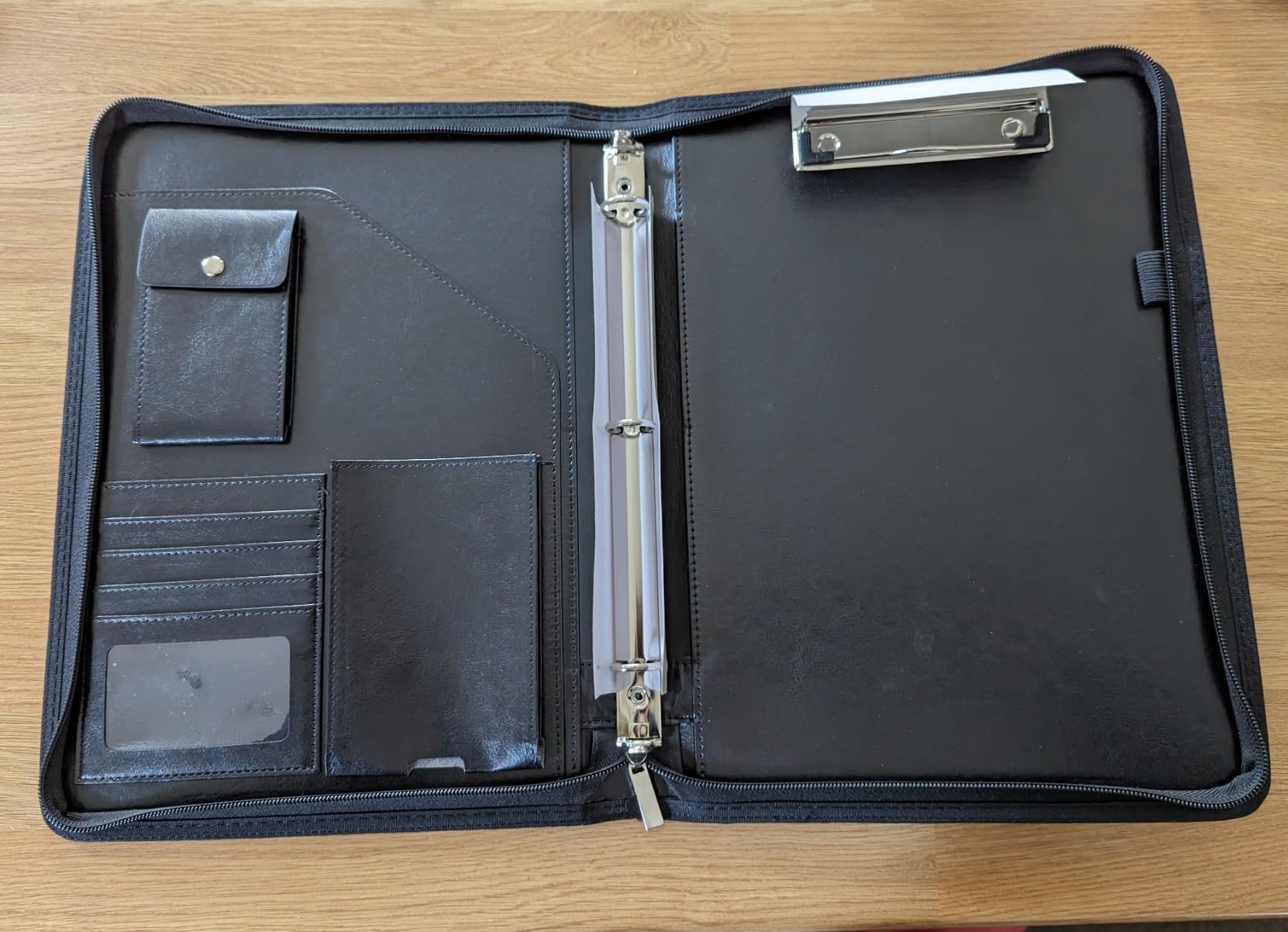 WRIYES Zipped Portfolio Folder a4, Leather Padfolio with 3 Ring Binder ...