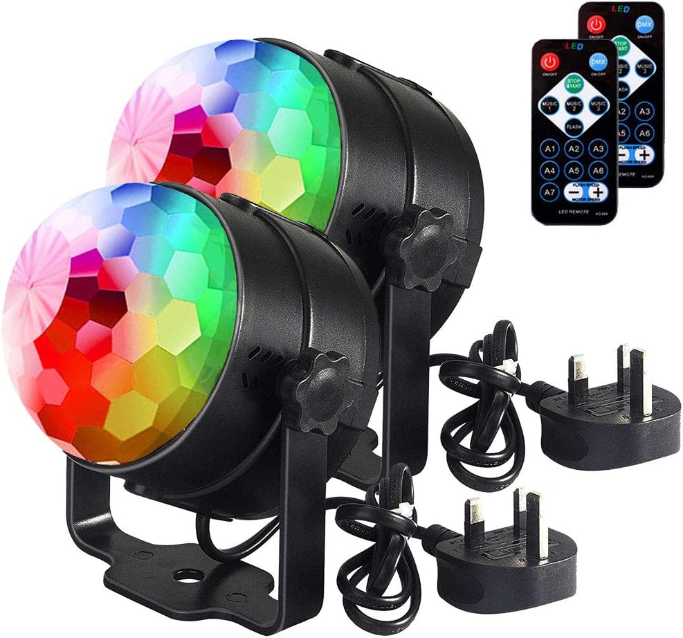 Disco Lights Disco Ball U'king, Remote Control DJ Lights 3W 7 Colours ...