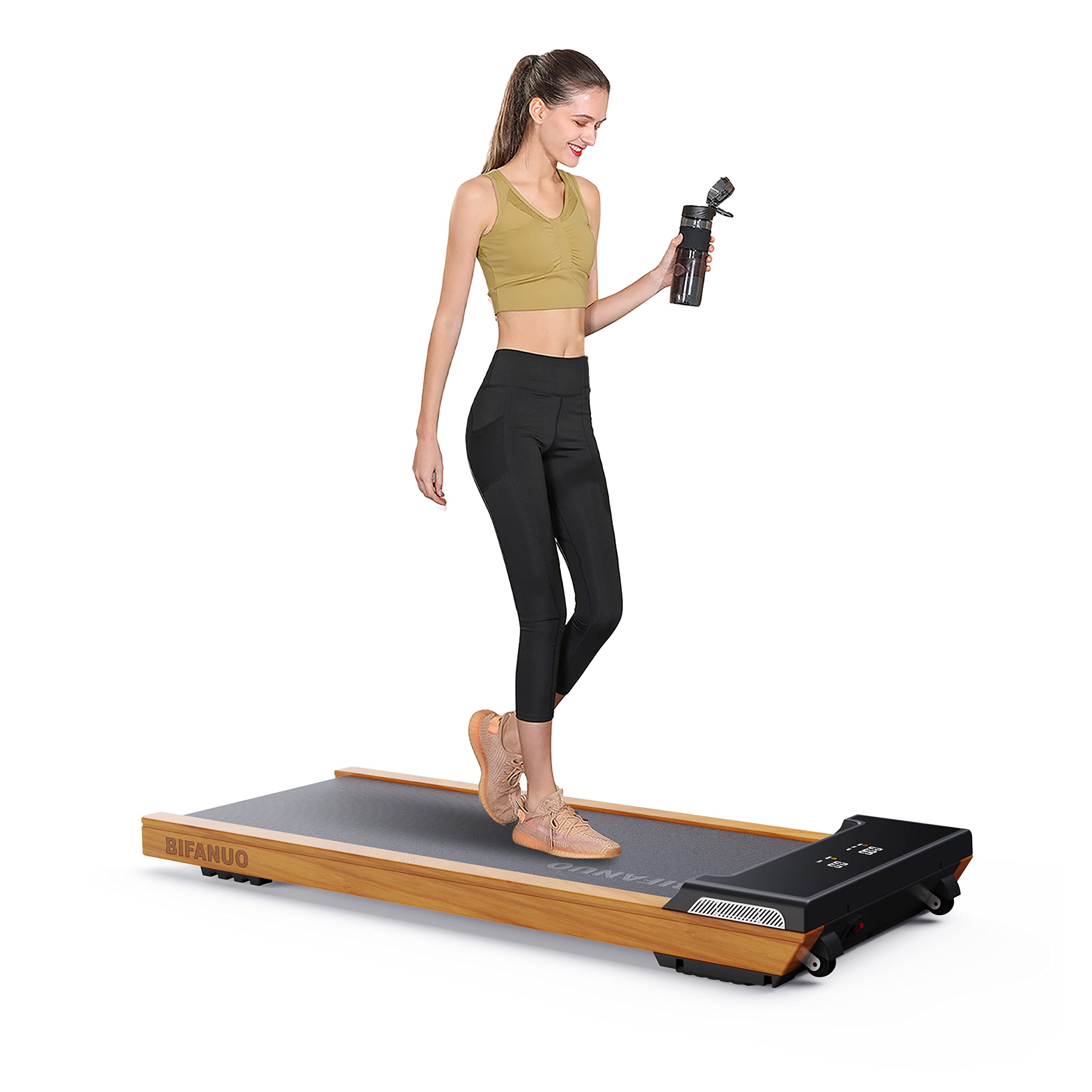 Snapklik.com : Bifanuo Under Desk Treadmill, Walking Pad 2.25HP, Wood ...