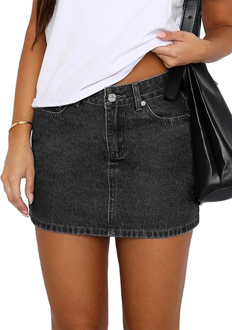 Amazon.com: DEICAEVO Womens Denim Skirt Casual Mini Jean Skirt Stretch ...