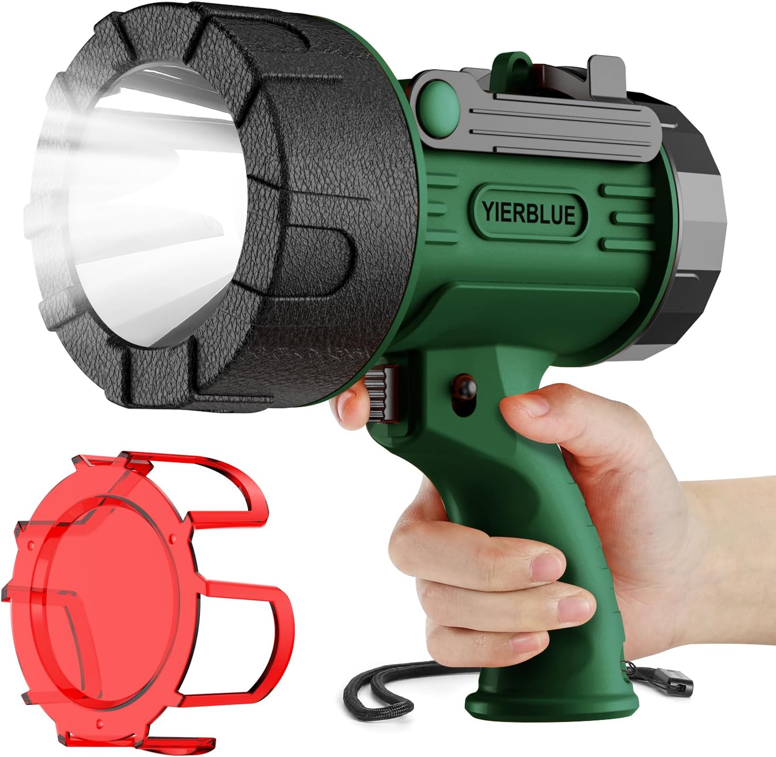 YIERBLUE Rechargeable Spotlight Flashlight, 200000 High Lumen LED ...