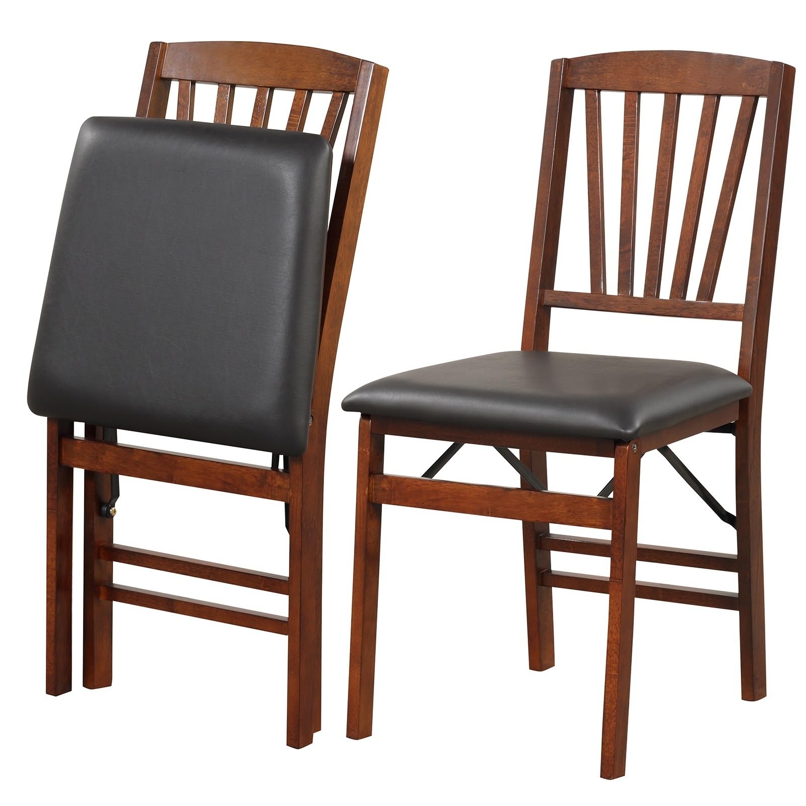 Amazon.com: RELAX4LIFE Folding Dining Chairs Set-of-2 - Wooden High ...