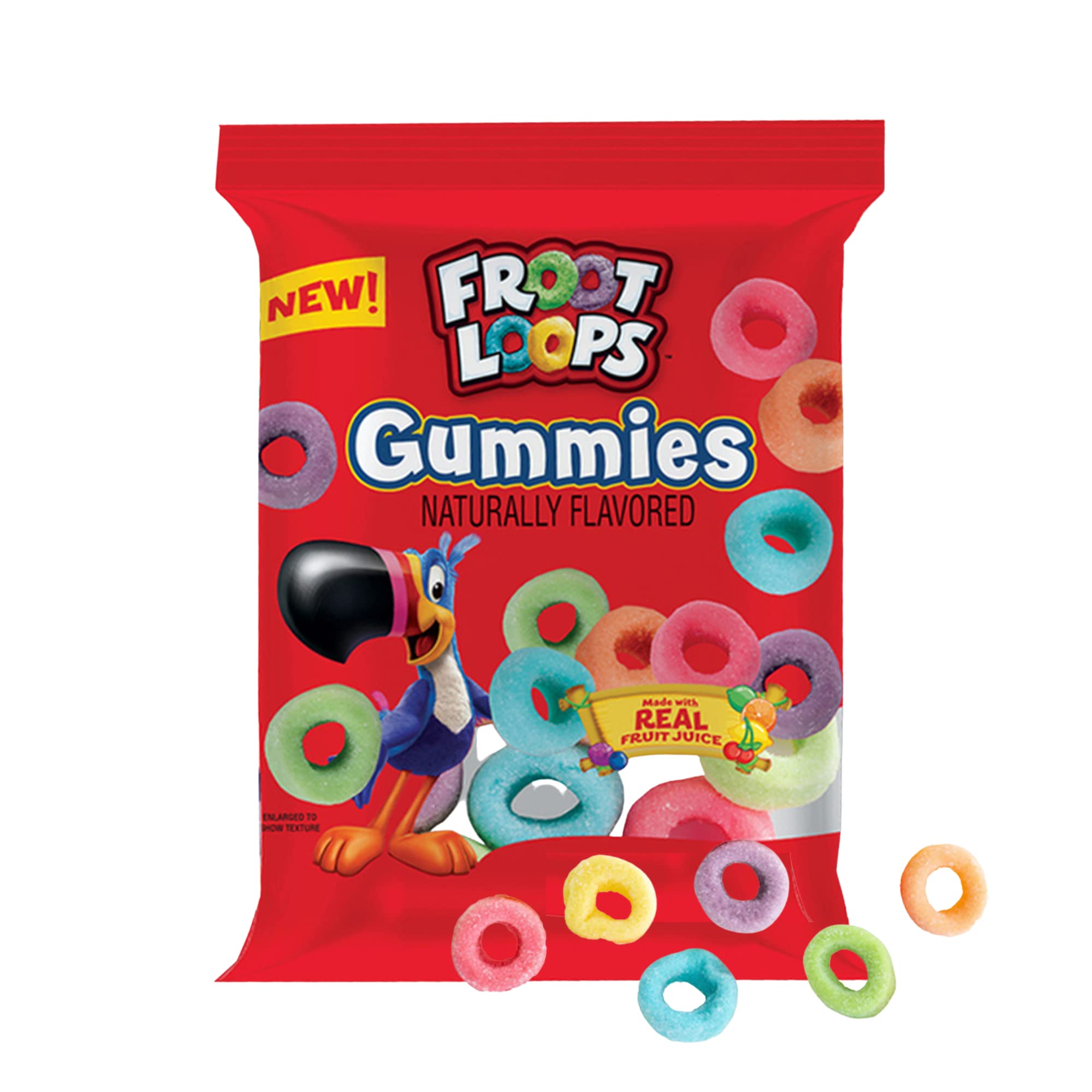 Froot Loops Gummies, Assorted Real Fruit Juice Flavored Gummy Candy ...