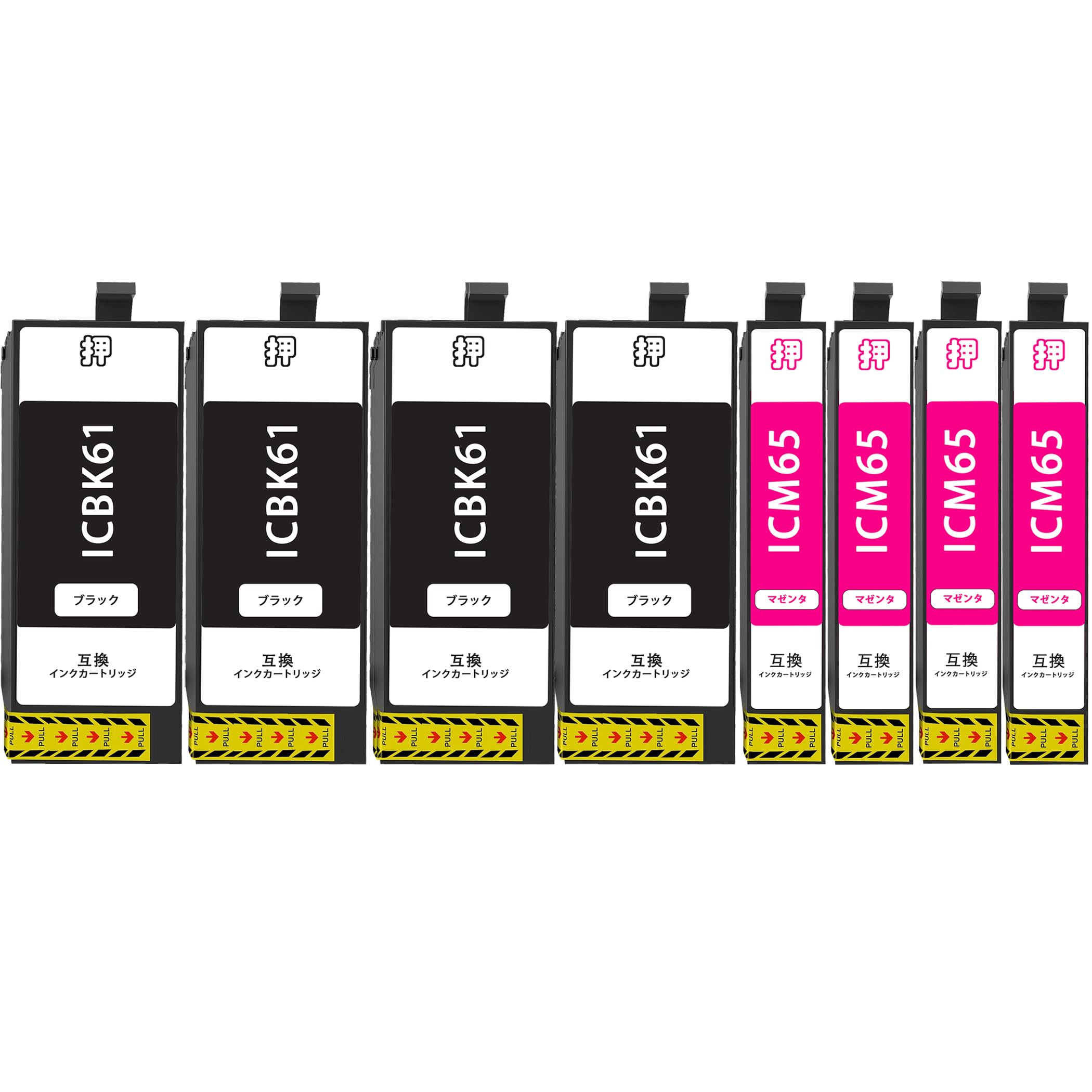 Amazon.co.jp: 【埼京企画】エプソン用 ICBK61*4 + ICM65*4 8本セット 互換インクカートリッジ (IC61 IC65 IC4CL6165) 純正インクと併用可能 ...