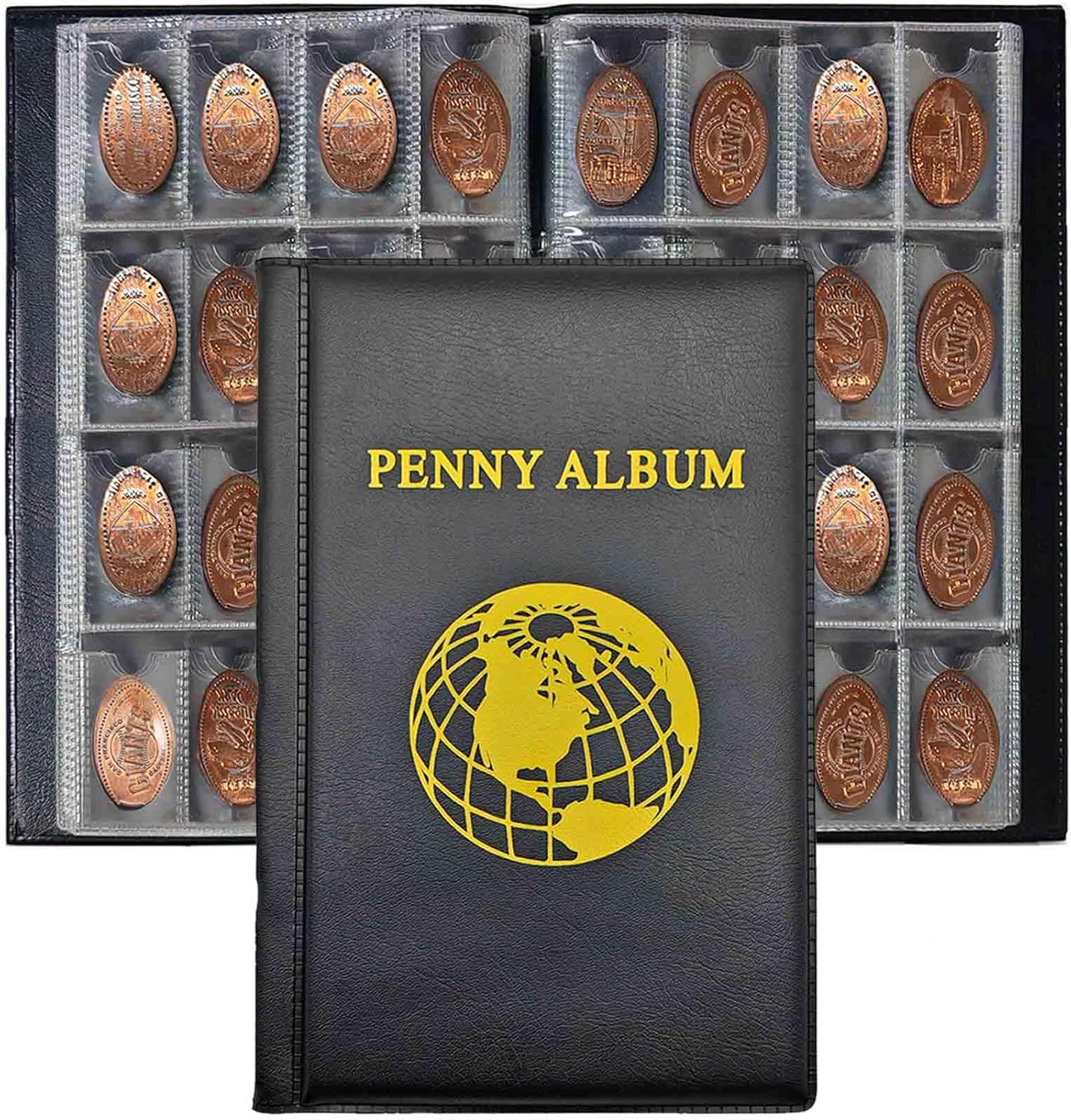 Amazon.com: 160 Pockets Pressed Penny Collecting Album Book, 10 Sheets ...