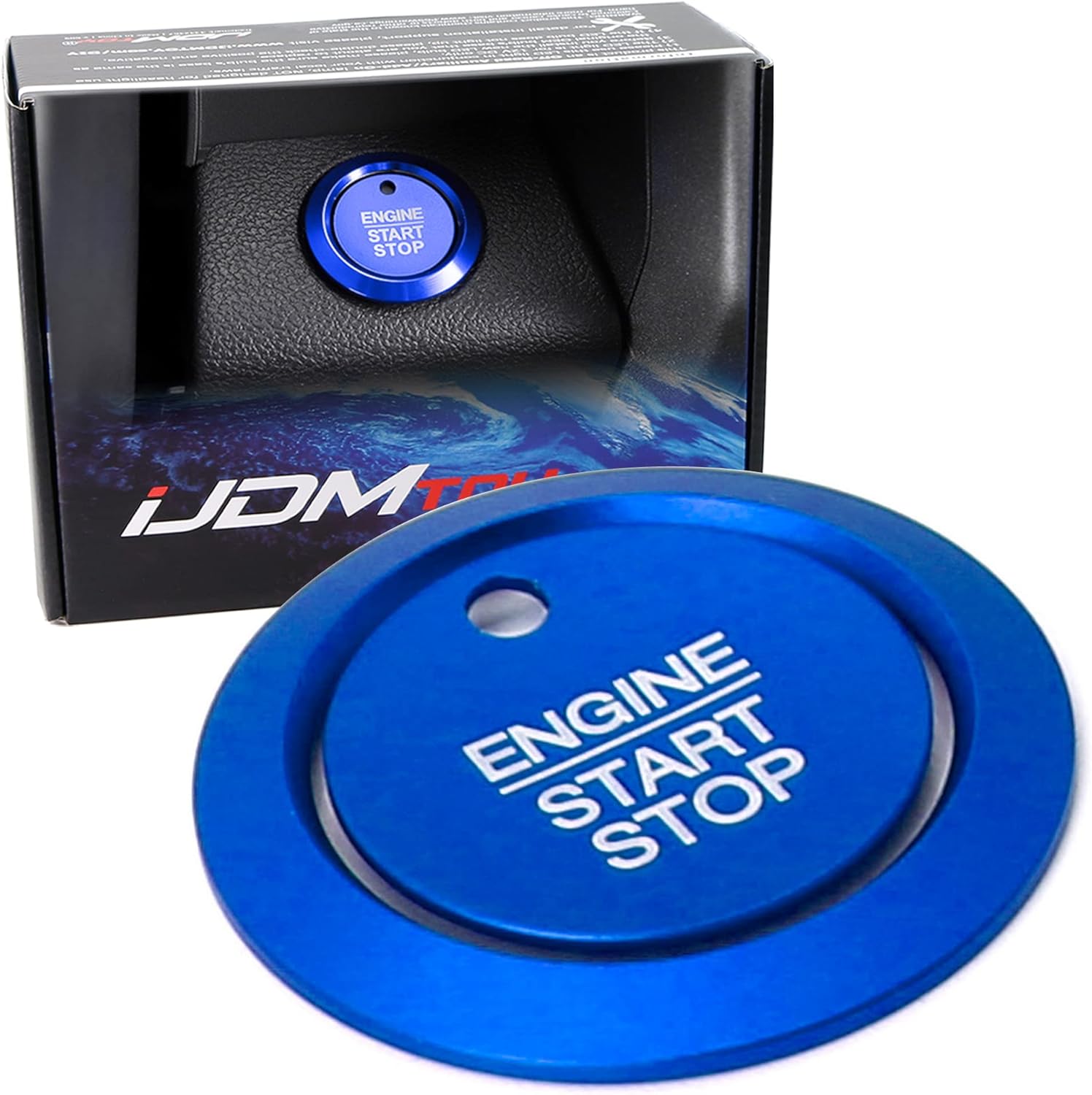 Amazon.com: iJDMTOY Sports Blue Aluminum Keyless Engine Push Start ...