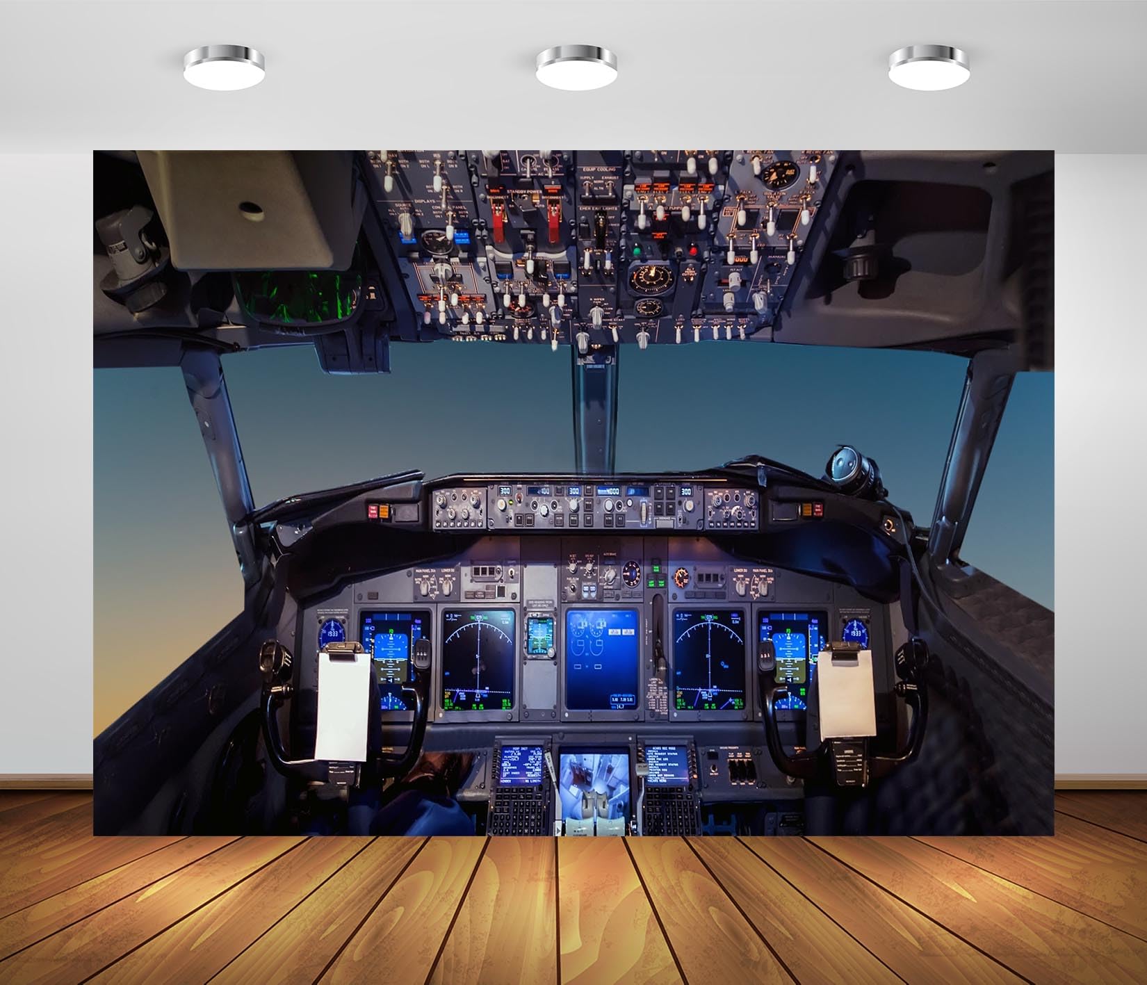Airplane Party Decorations Loccor 7x5ft Fabric Aircraft Cockpit ...