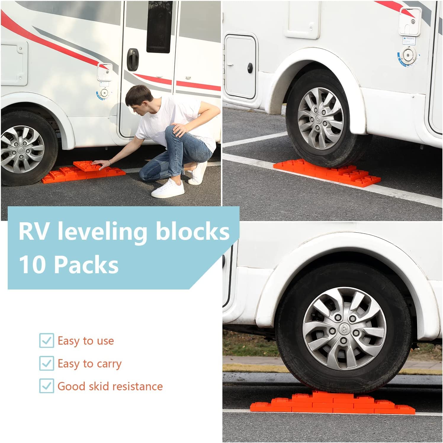 Snapklik.com : Homeon Wheels Camper Leveling Blocks, Heavy Duty Rv ...