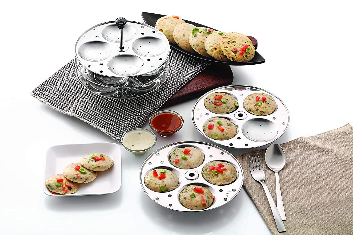 Buy PRIYVRAT 3 Plates Stainless Steel Heavy Quality Idli Stand for 3 ...