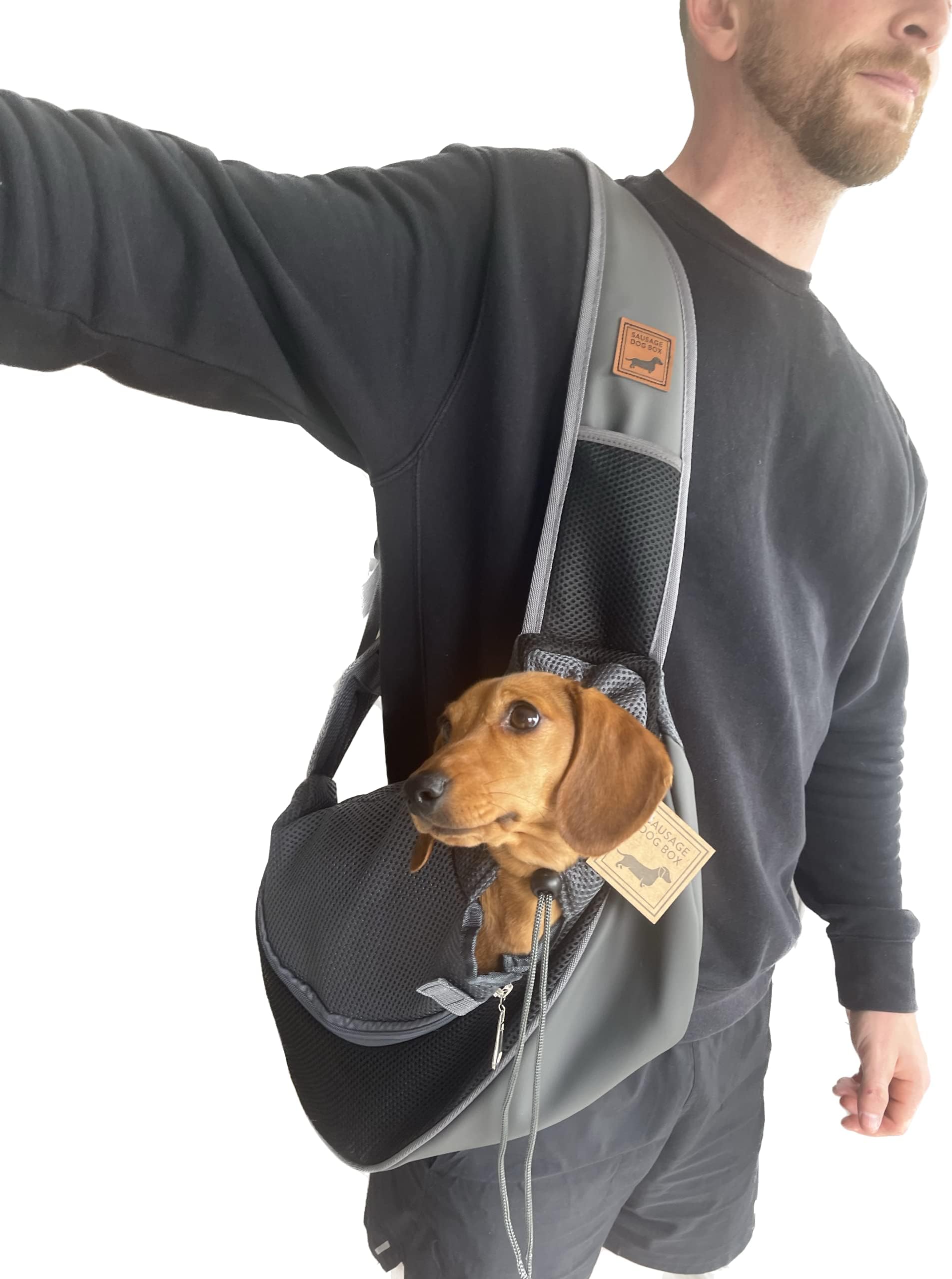 Sausage Dog Box Puppy Carrier Sling for Dachshund Over Shoulder Cross ...