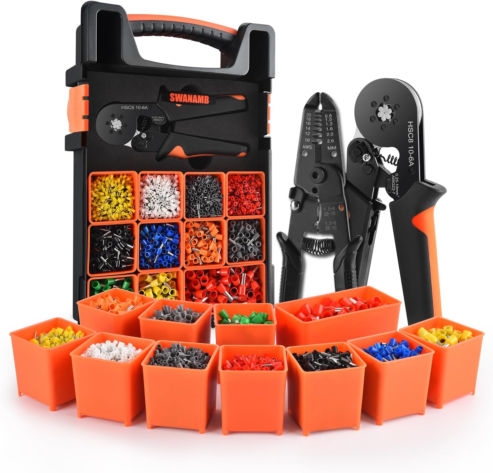 Ferrule Crimping Tool kit AWG23-7 Self-Adjusting Hexagon Wire Ferrule ...