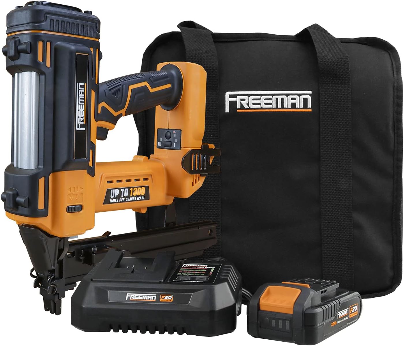 Freeman 20V Cordless Fencing Stapler Kit | 16-Gauge, 1” Staples | 1300 ...