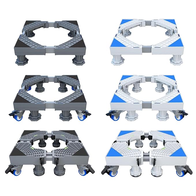 LICHTS Adjustable Washing Machine Stand Stable Fridge Base Support 4 ...