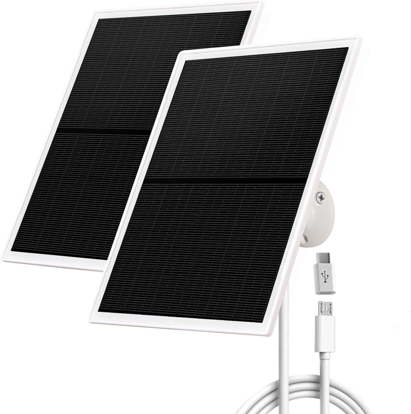 Amazon.com: 2 Pack Solar Panel for Outdoor Camera Micro USB & USB-C ...