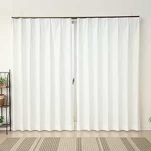 Amazon｜レースカーテン ミラー UVカット率94.9% 断熱 夜でも見えにくい 4084ロフティホワイト 幅100x丈233cm2枚組 100×233 節電 断熱 保温 防寒 省エネ ...