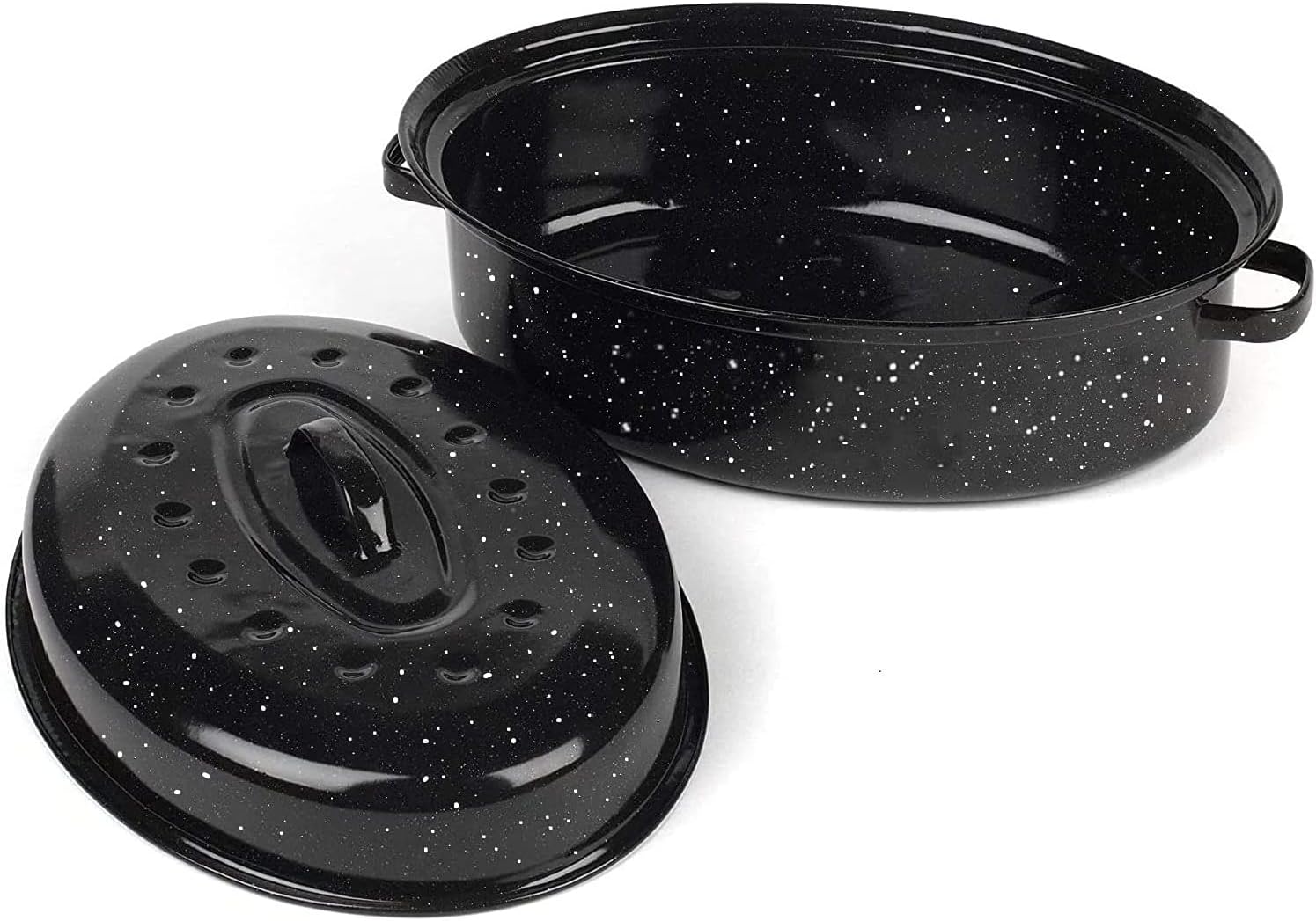 Amazon.com: Webake Enameled Roasting Pan with Lid, Covered Roaster Pan ...