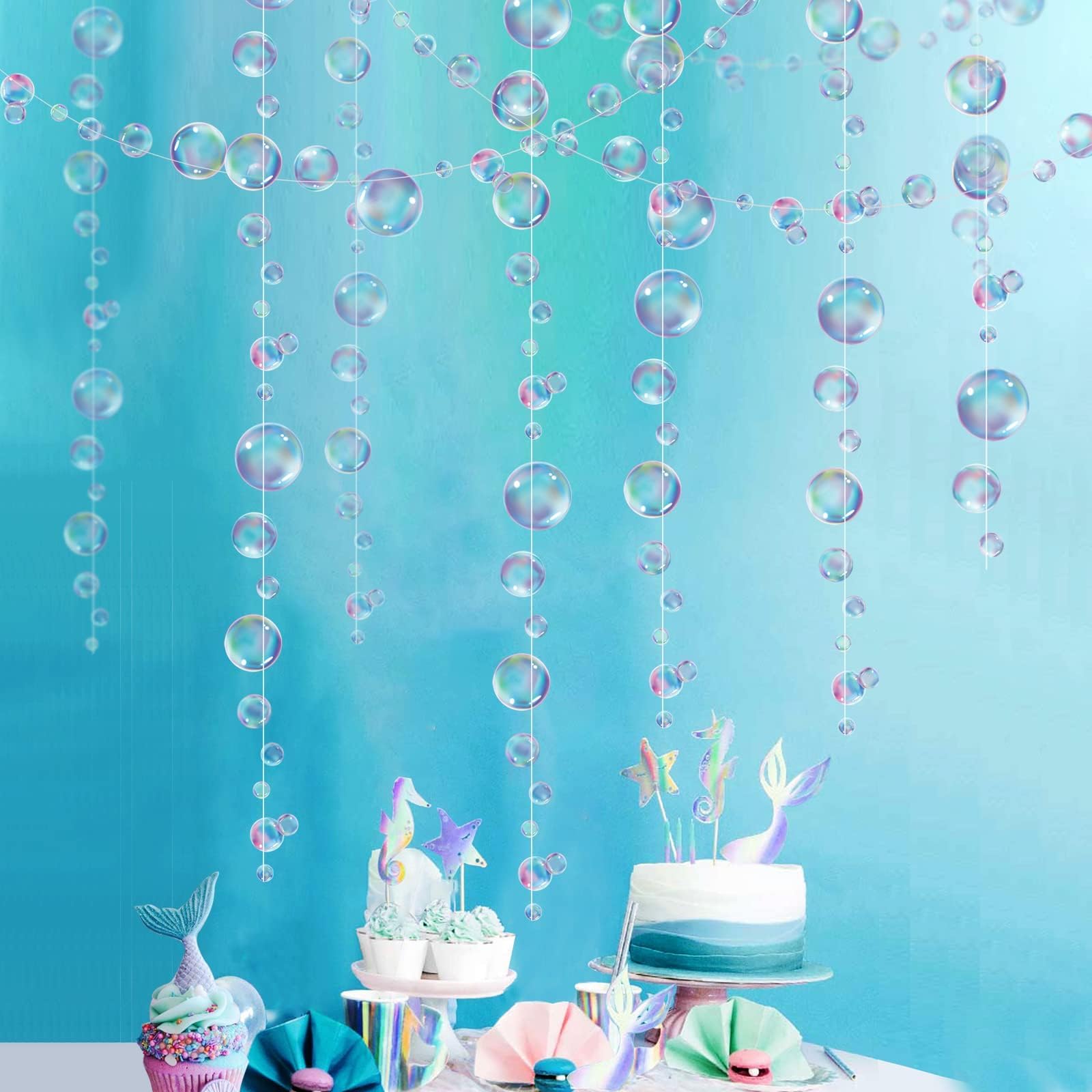 Amazon.com: 4 Pcs Under The Sea Garland, Hanging Bubbles Decorations ...