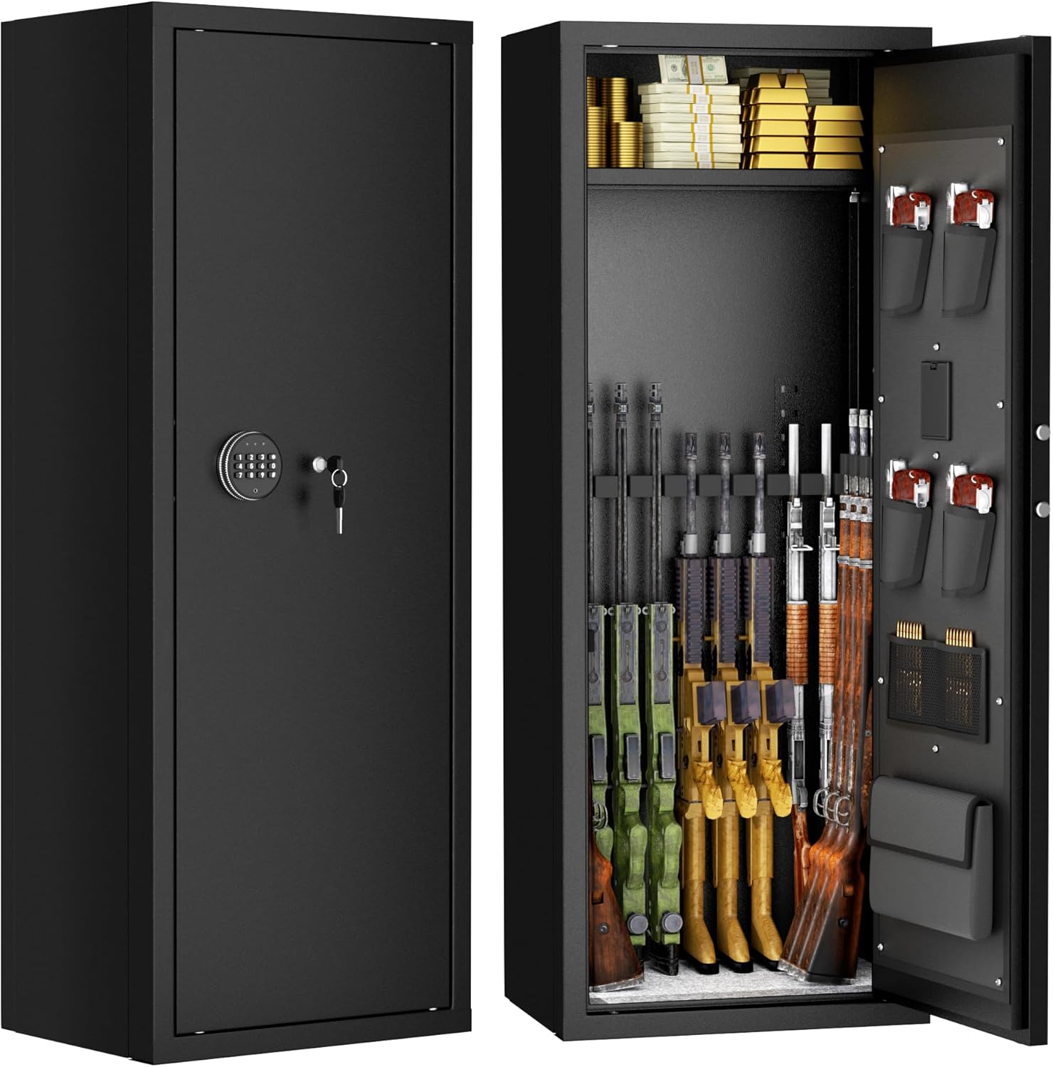 Superday 10-15 Gun Safe for Home Rifles and Pistols, Quick Access Large ...