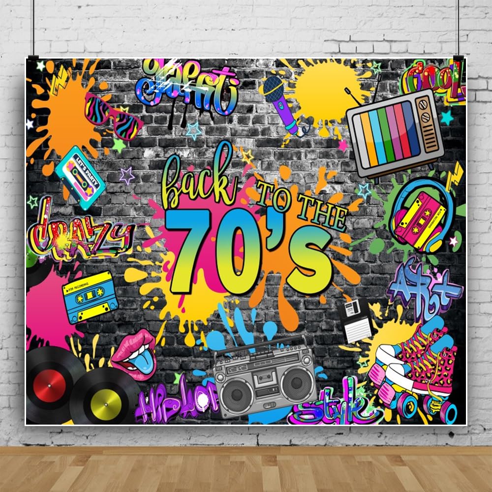 Amazon.com : 70s Backdrop for Photoshoot 10x8ft Retro Brick Wall Back ...