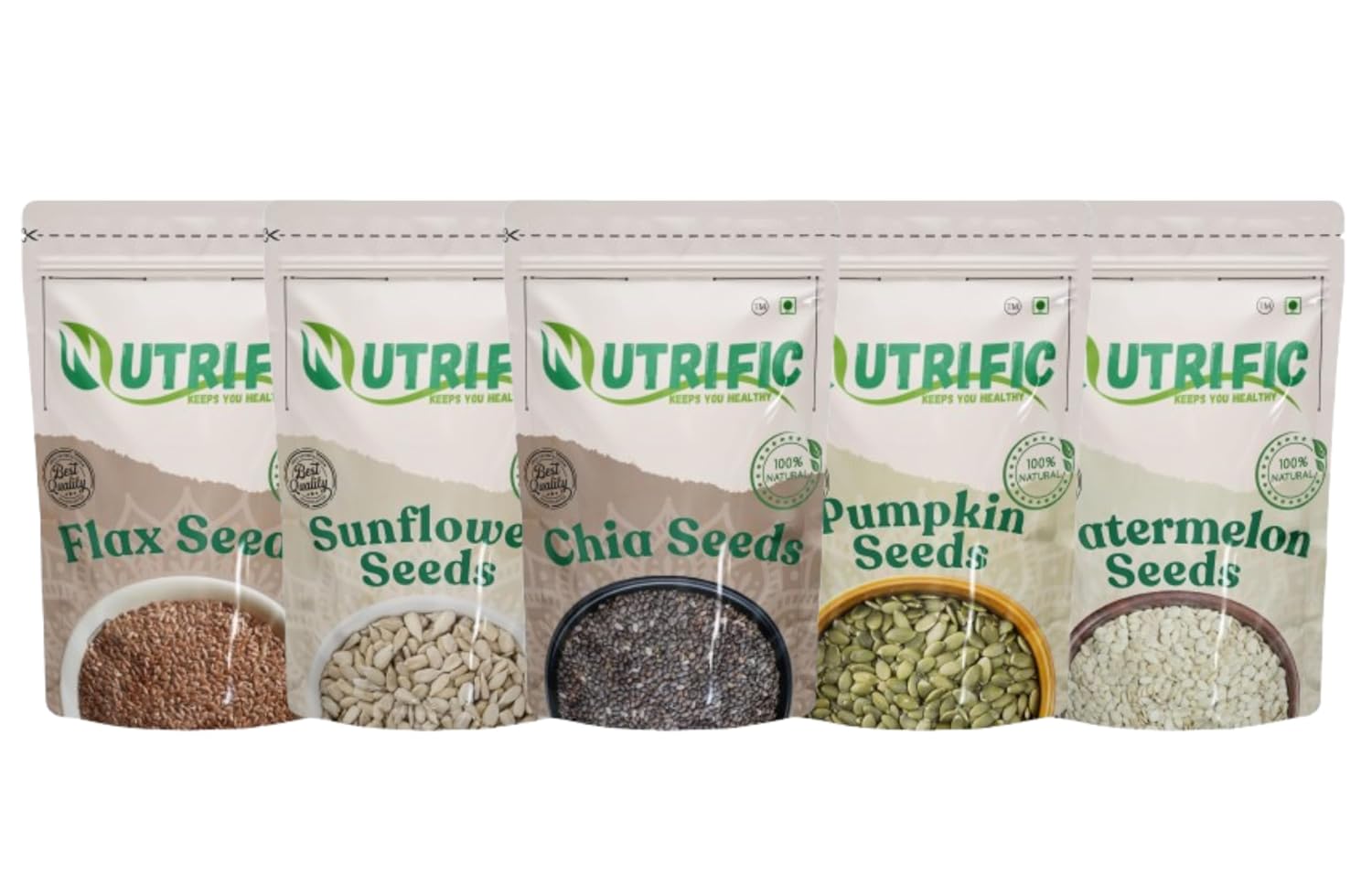 Nutrific Mix Seeds Combo Pack (Chia, Sunflower, Flax, Pumpkin ...