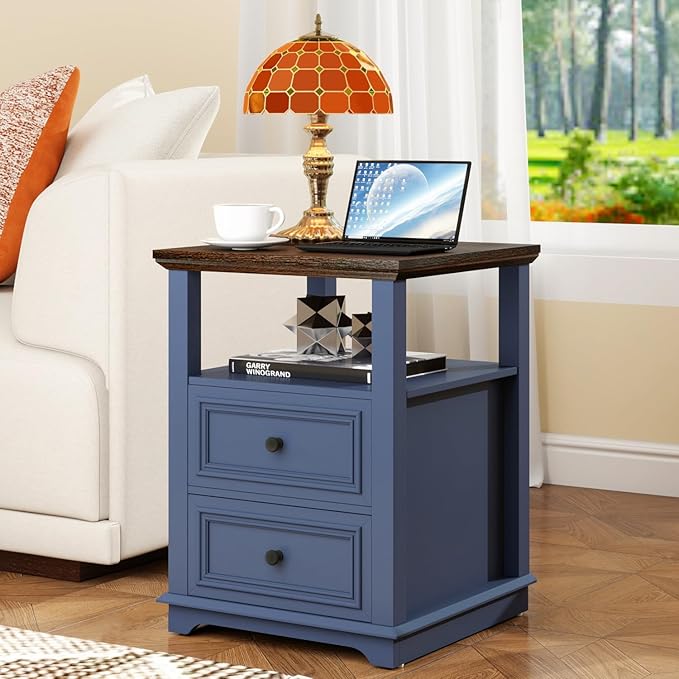 Amazon.com: MUUEGM 18" End Tables for Living Room Farmhouse Night Stand ...